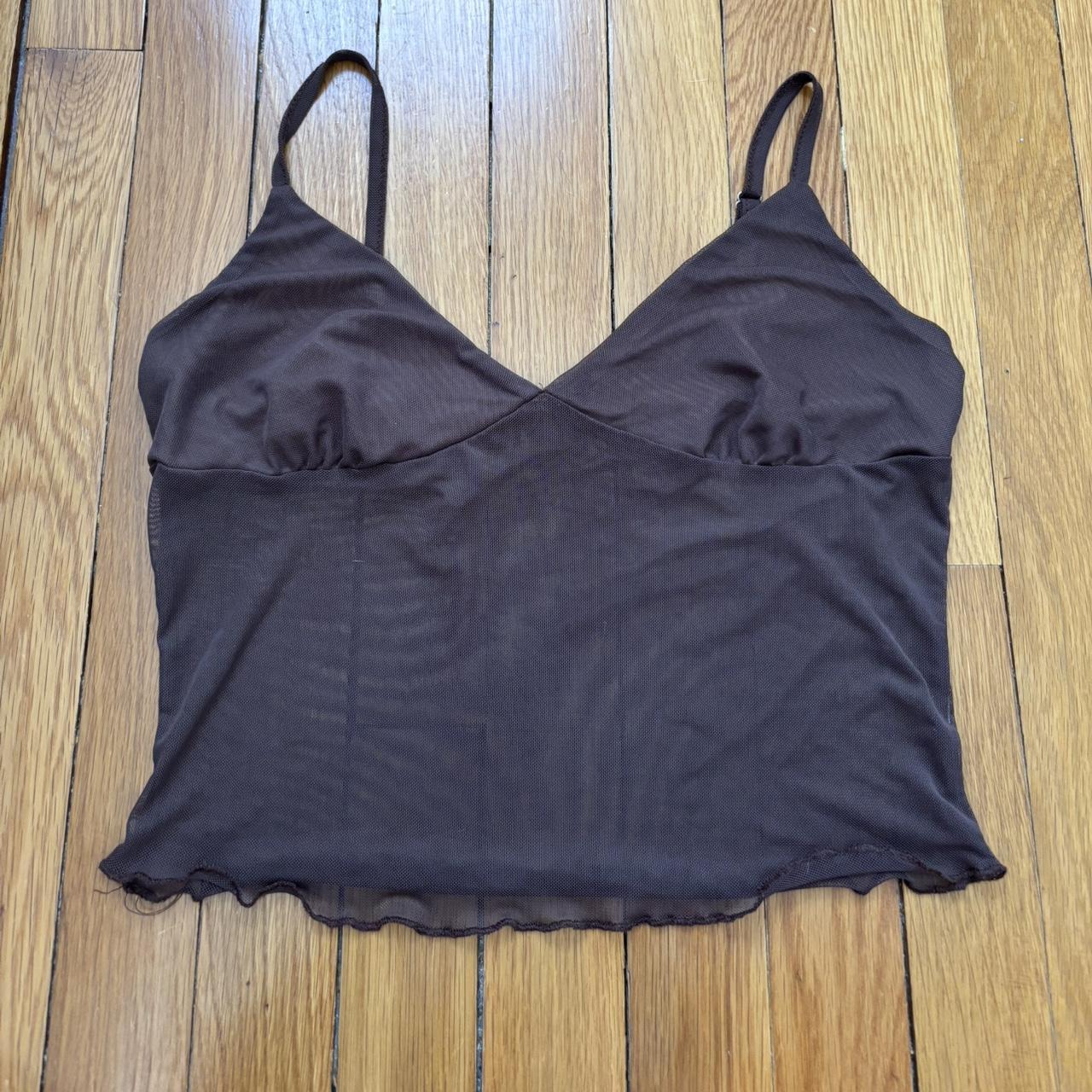 brown sheer top | Depop