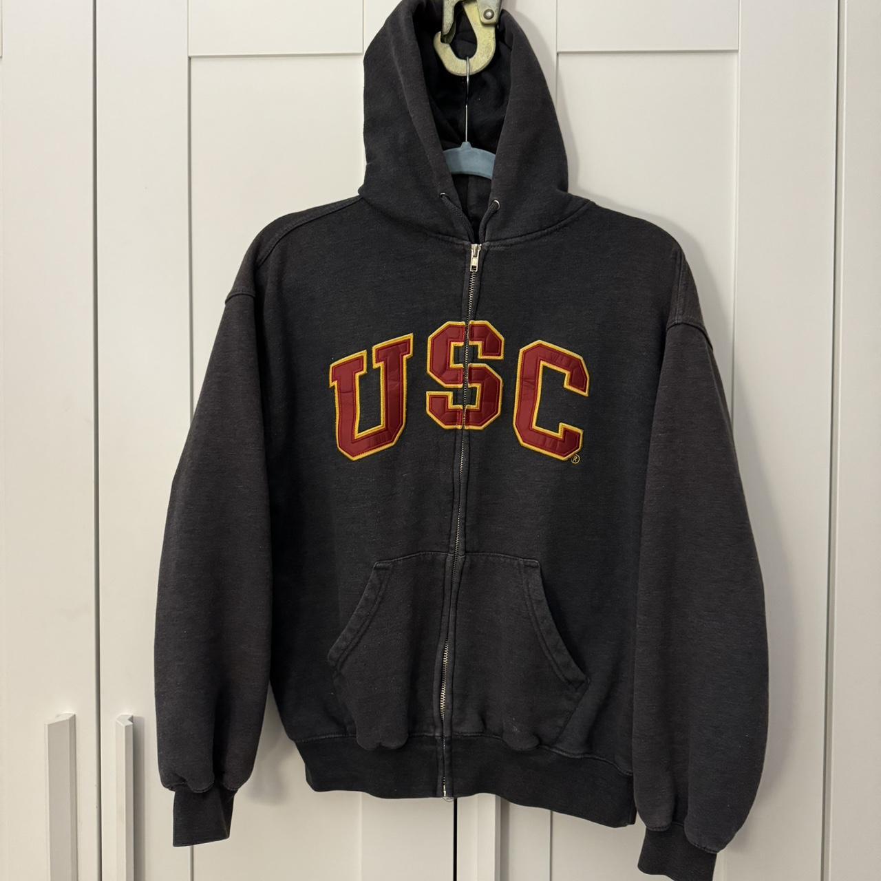 Vintage zip Hoodie USC American style Y2K Size... - Depop