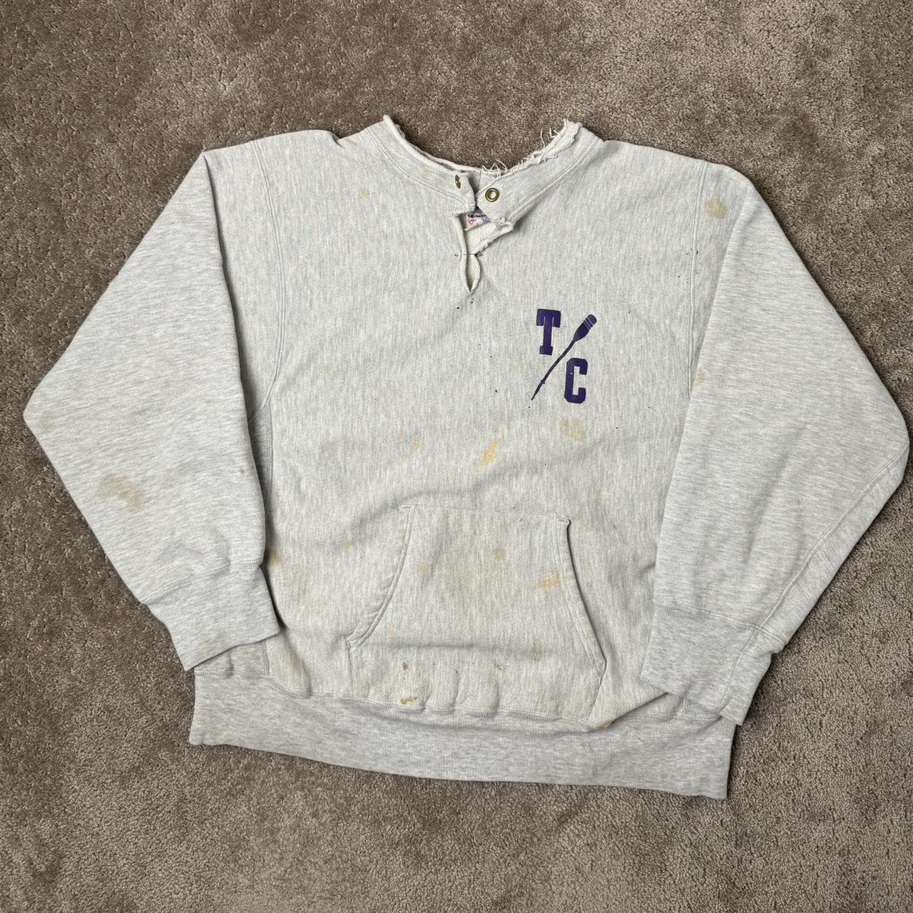 Vintage 80s Champion Trinity Crew Reverse Weave... - Depop