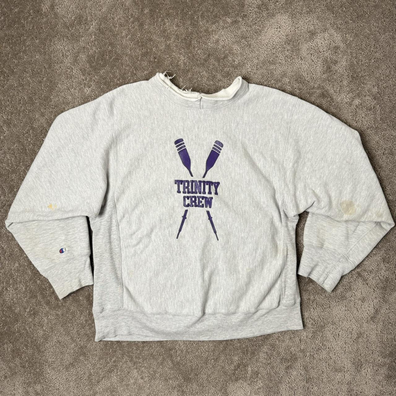 Vintage 80s Champion Trinity Crew Reverse Weave... - Depop