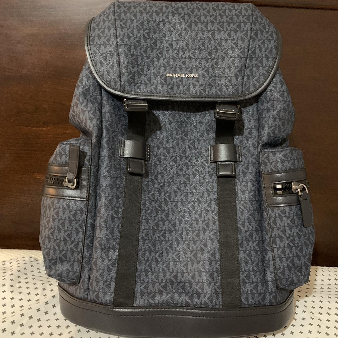 Michael Kors Hudson Logo Backpack in Blue - Depop