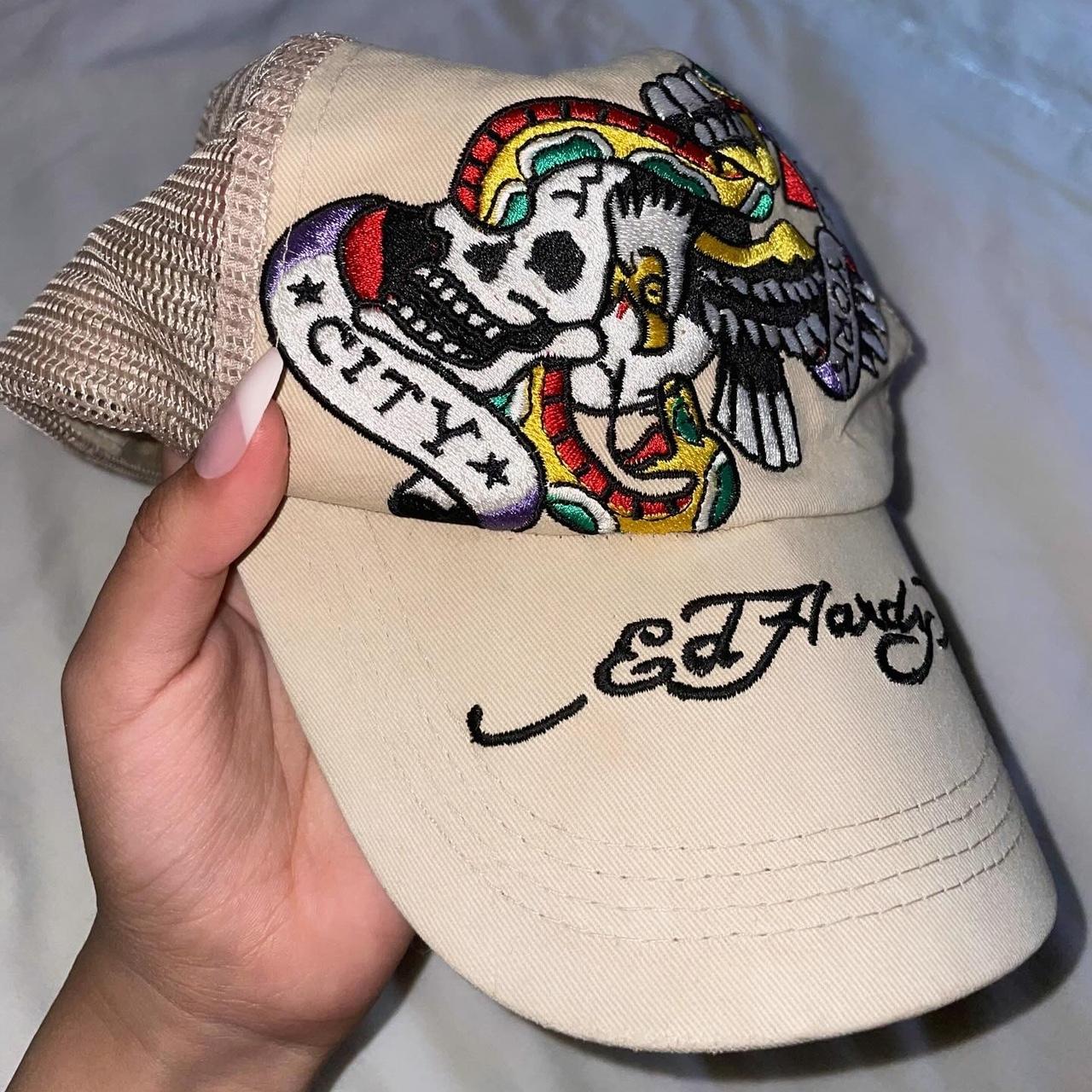 Beige/Cream Ed Hardy cap + $3.50 ship Comes with a... - Depop