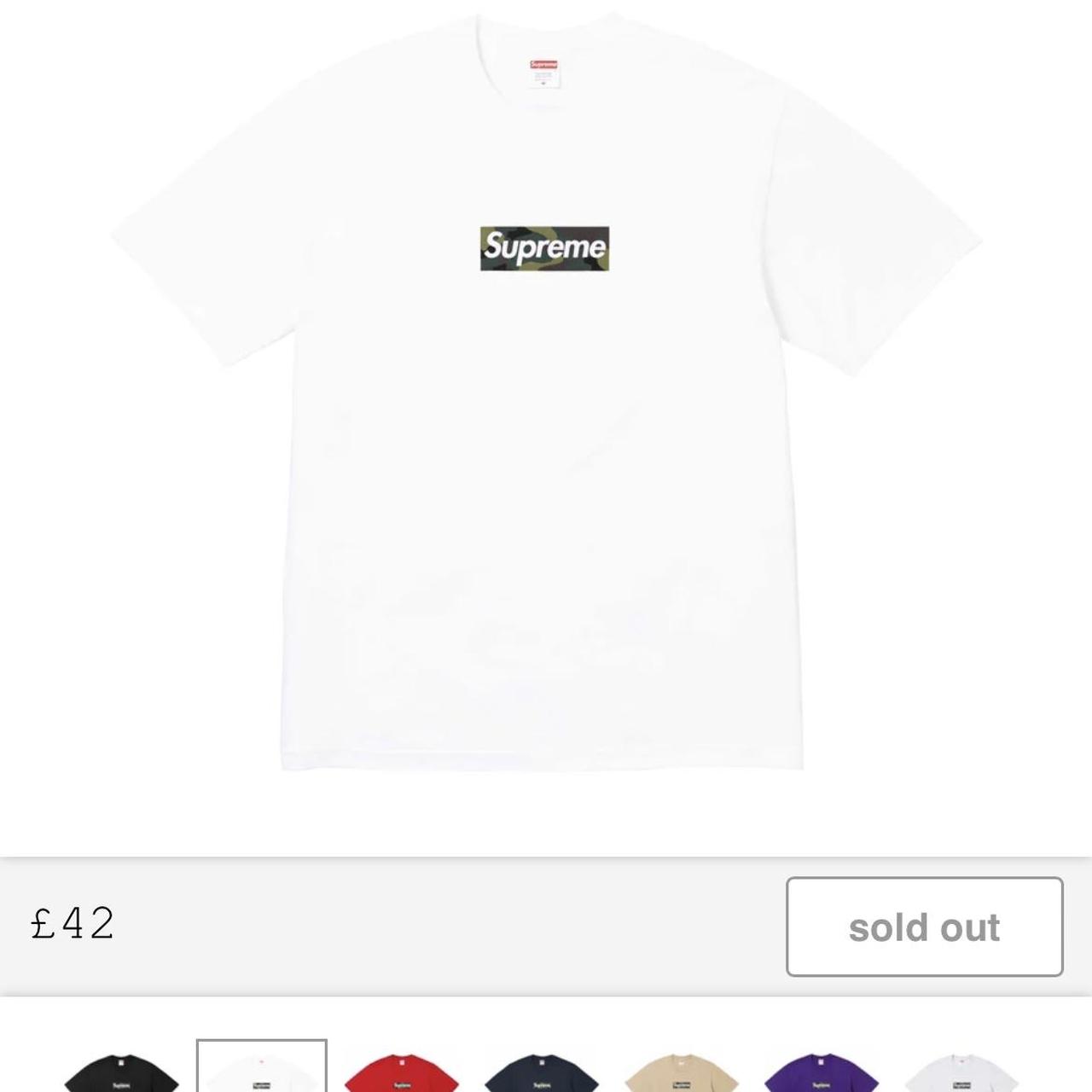 Supreme White Camo Box logo tee size small Open to... - Depop