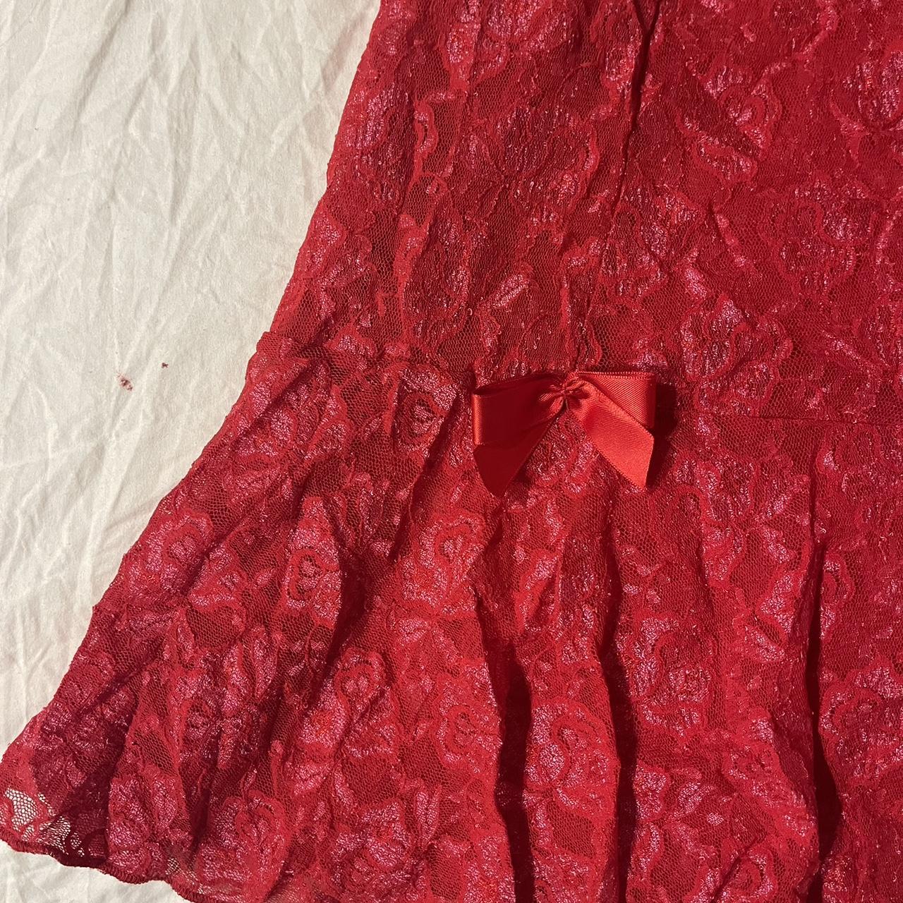 Red and pink Inner Secrets valentine slip dress with... - Depop