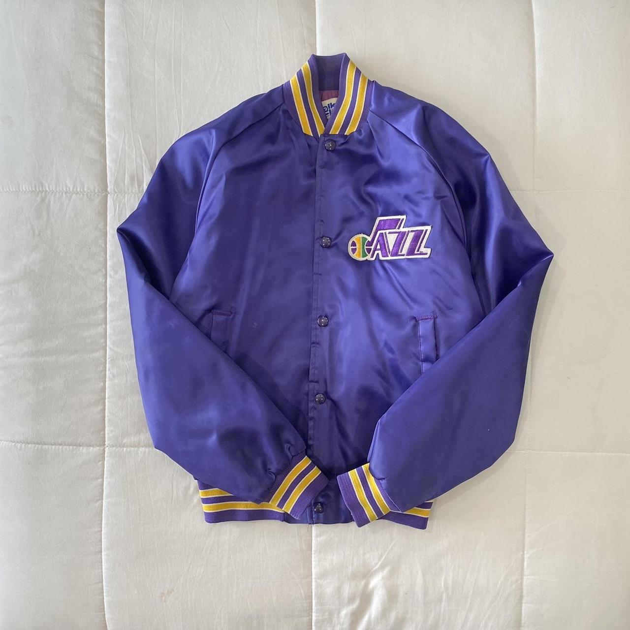 vintage Utah Jazz bomber jacket from the 80s... | Depop