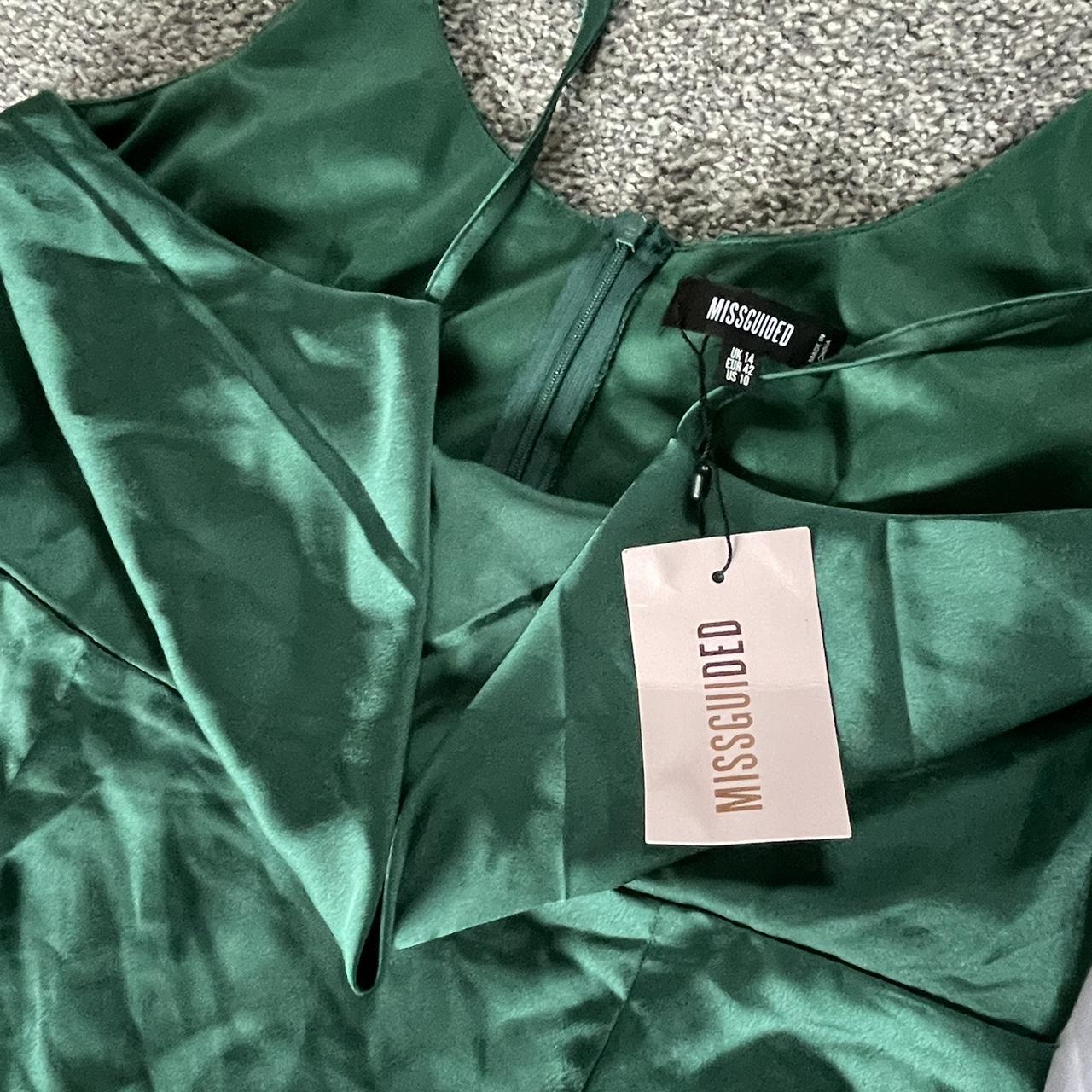 Miss guided emerald green dress size 14 bnwt - Depop