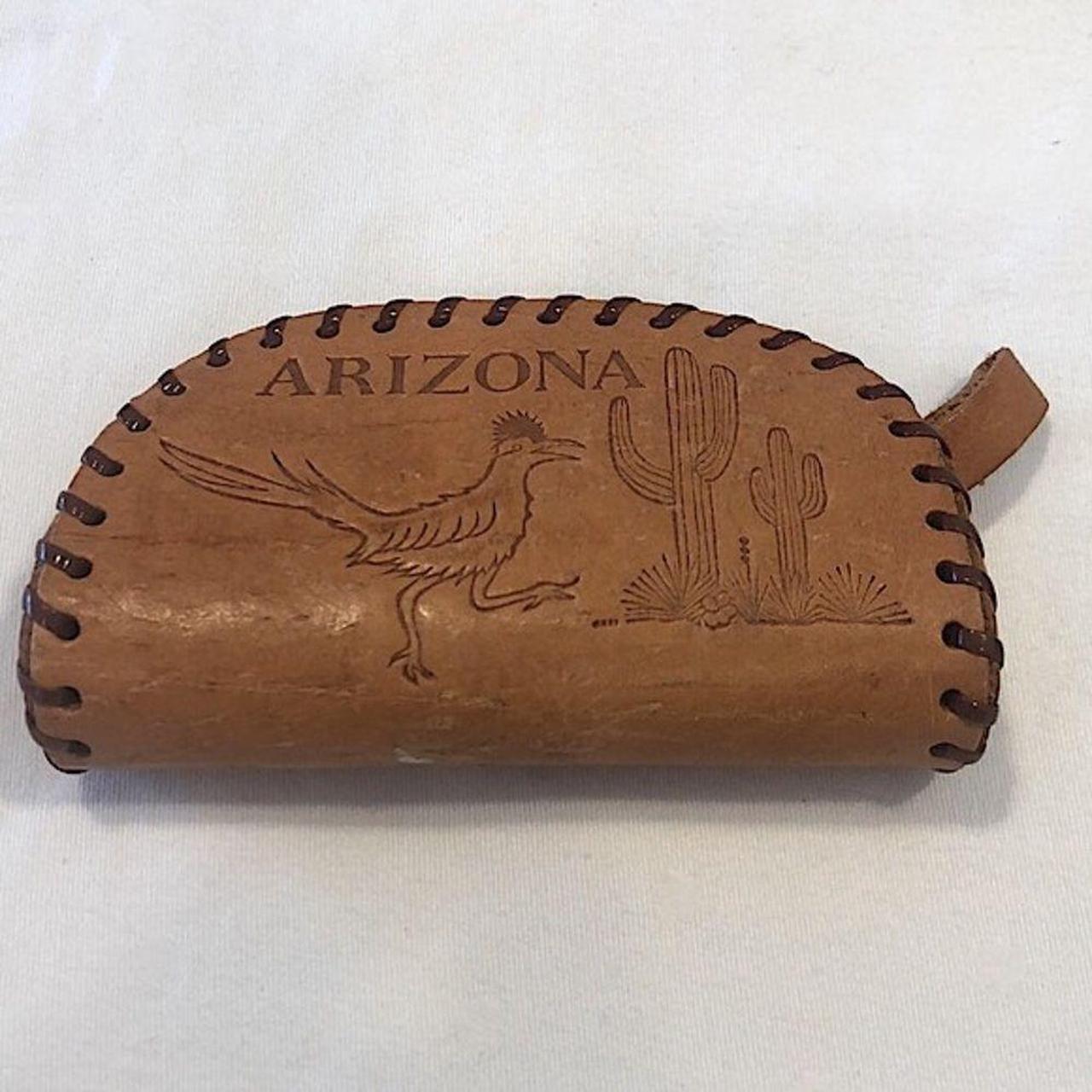 Arizona small tan leather coin purse Road Runner... - Depop