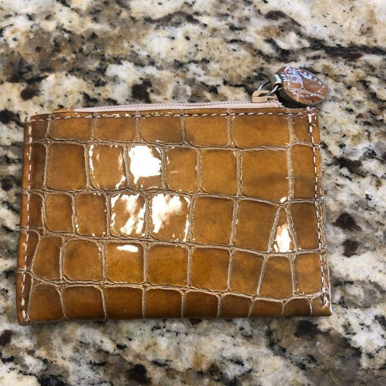 Brighton yellow patent leather heart embellished pin... - Depop