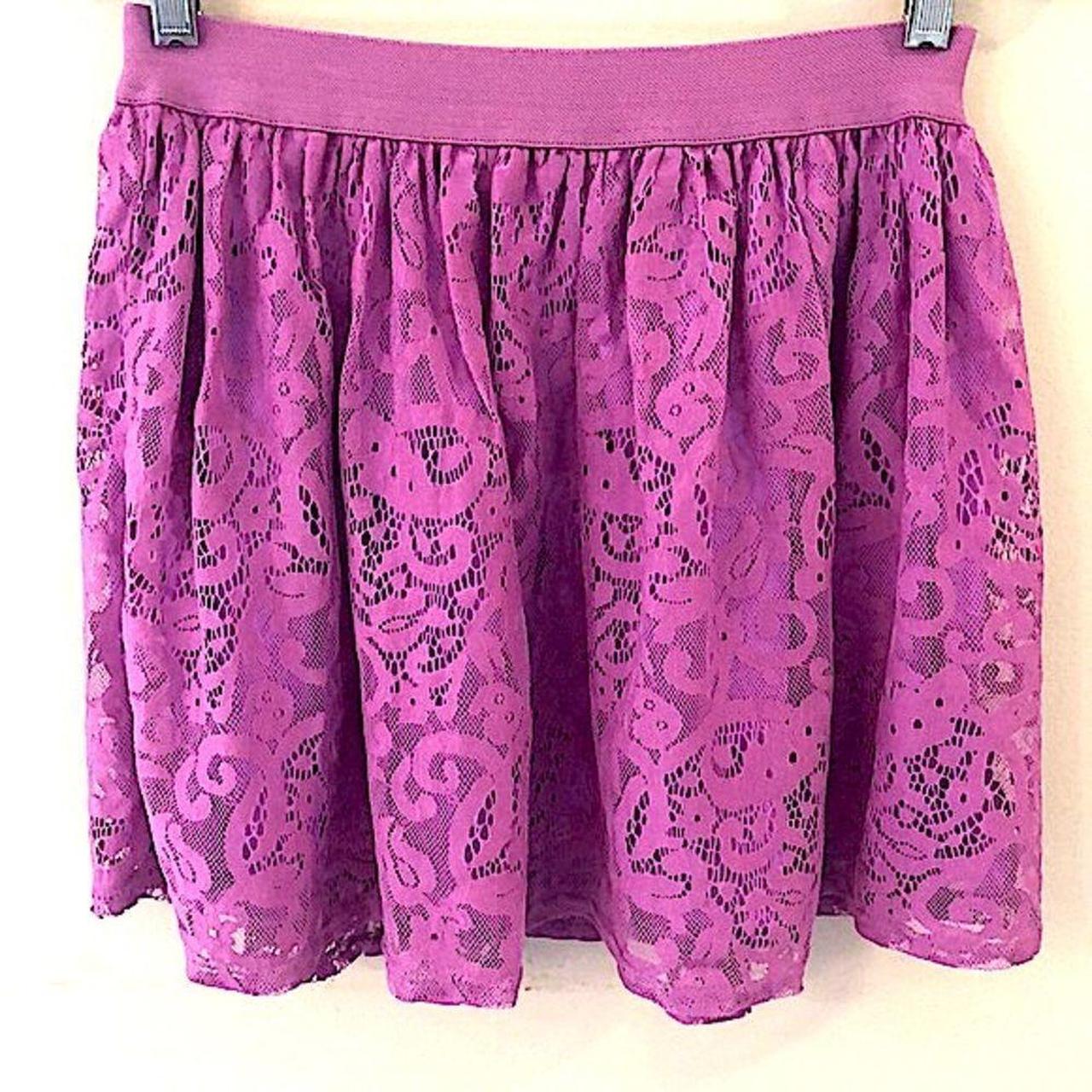 Tobi purple lace mini skirt lined ruffled and... - Depop