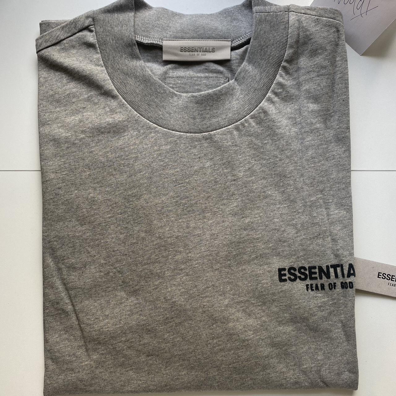 Fear of God dark oatmeal Essentials tee ss22 Brand... - Depop