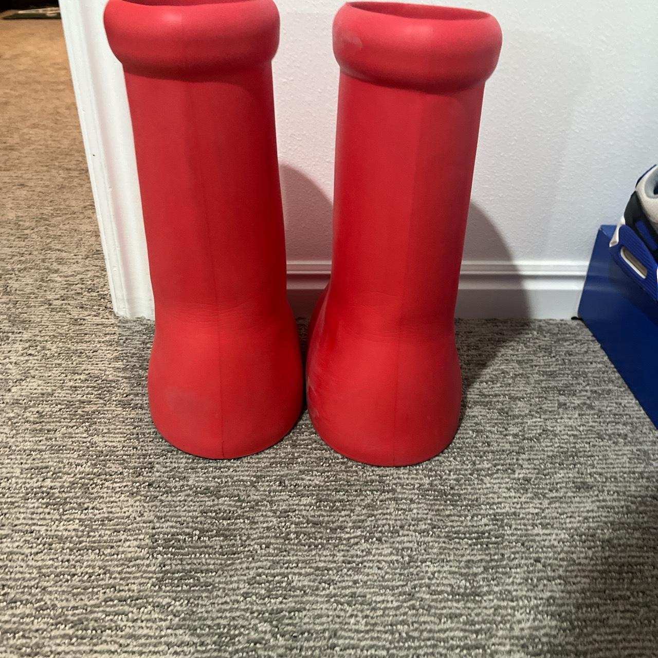 Mschf big red boots really good condition size 9... - Depop