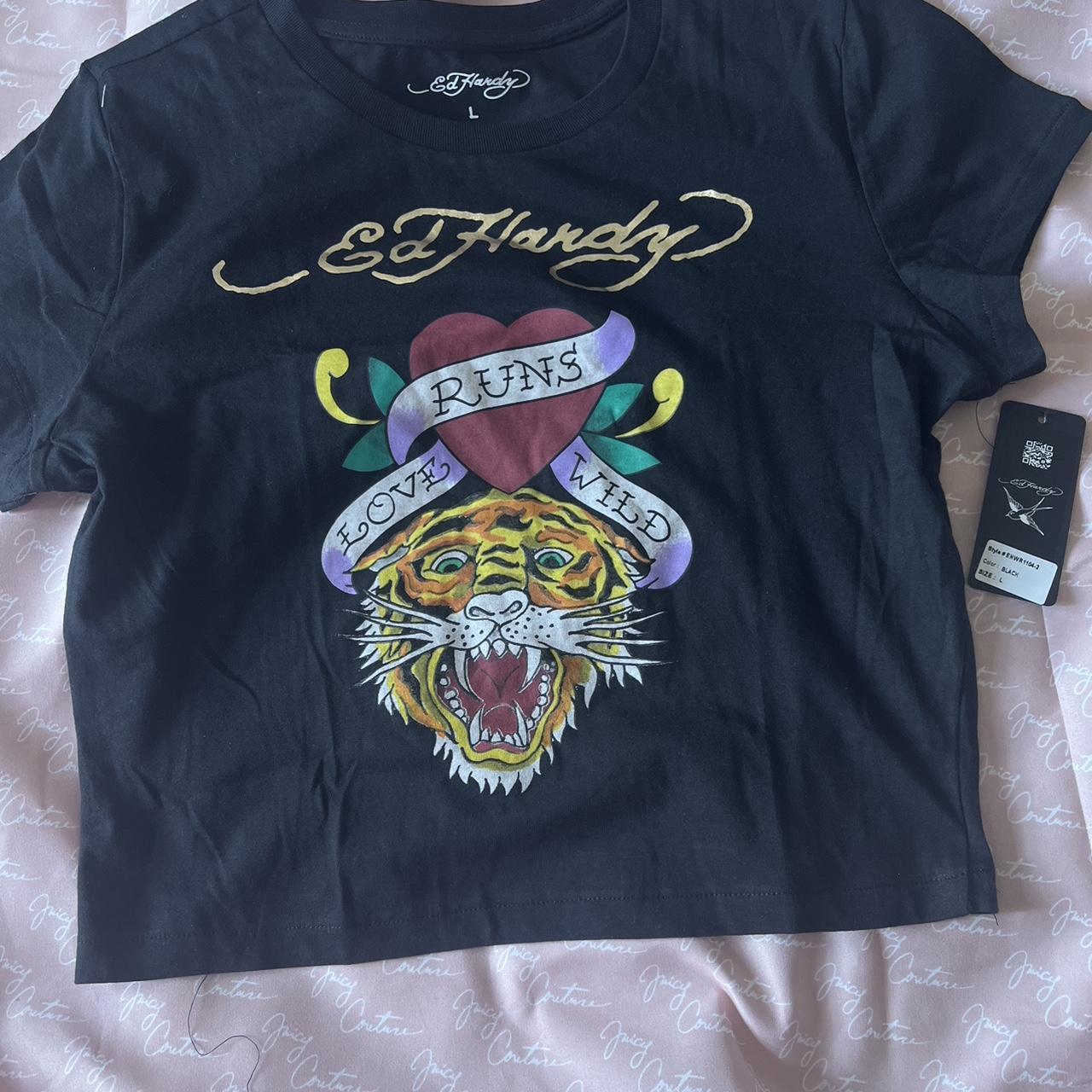 Edhardy Classic Graphic Tiger Crop Top ! Brand New... - Depop