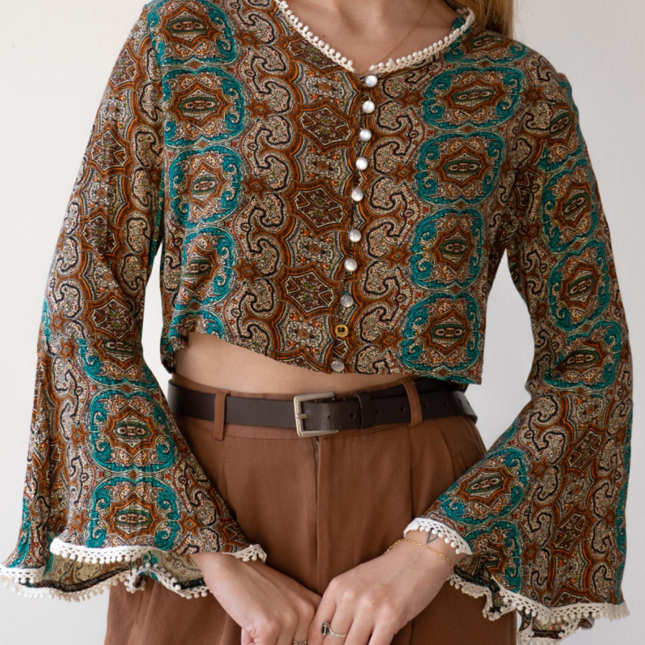 Brazilian boho style top with a beautiful paisley... - Depop