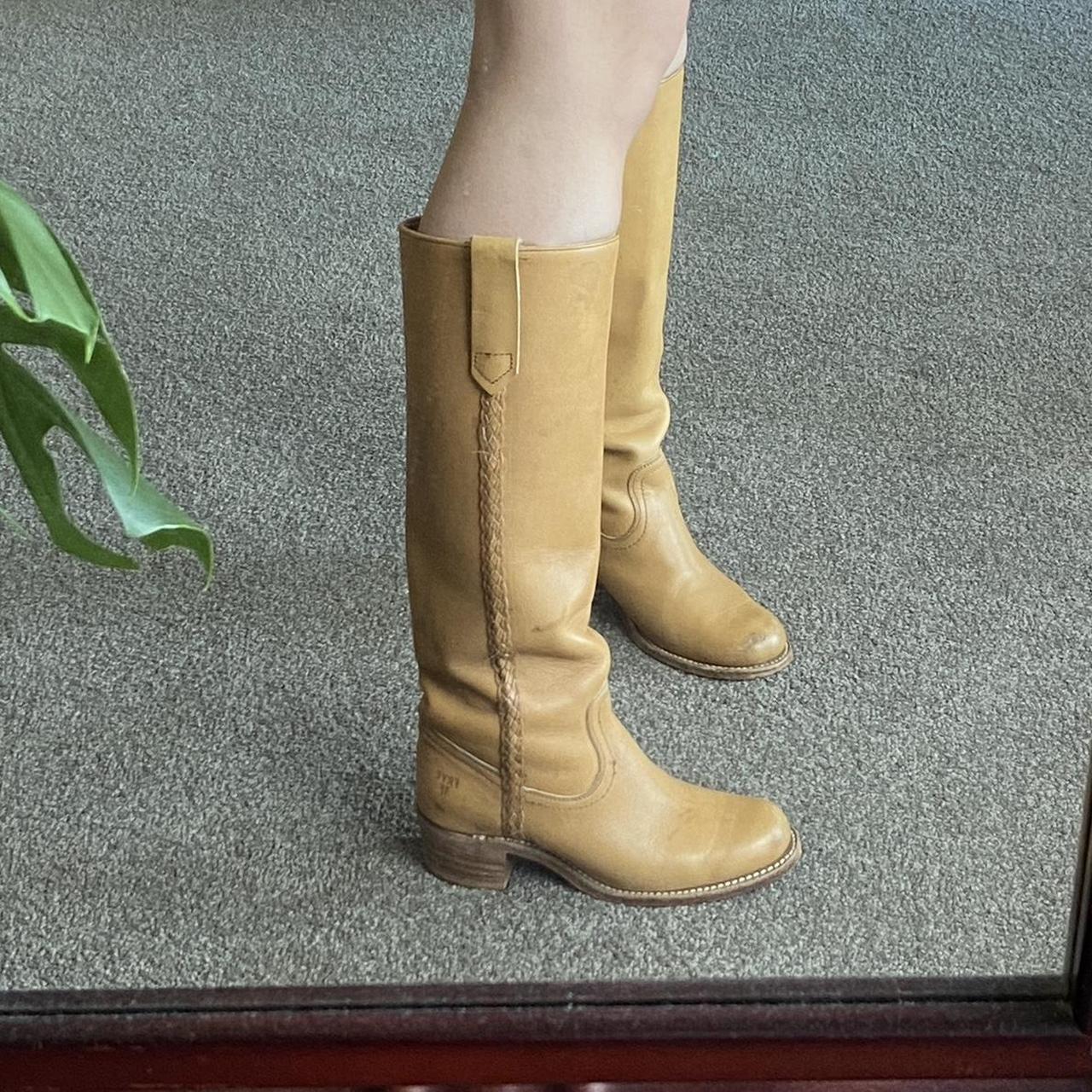 Selling my beloved yellow Frye boots because they're... - Depop