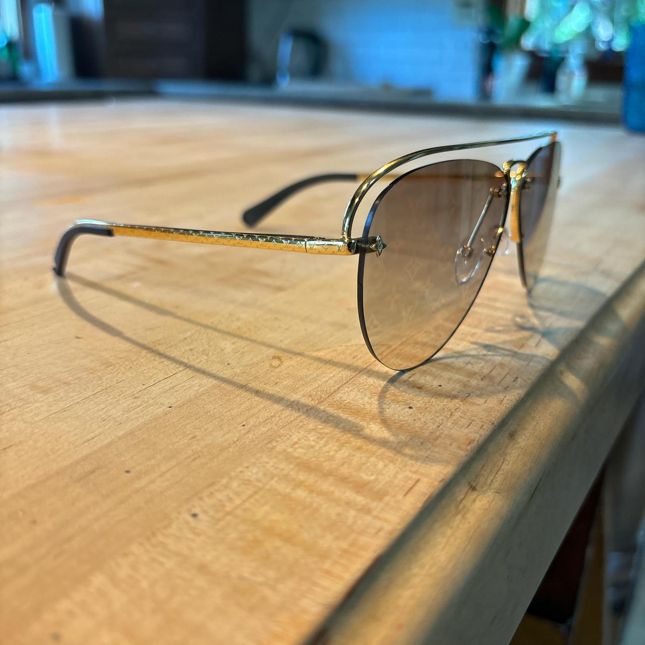 Louis Vuitton Grease Golden Aviators. Barely worn,... - Depop