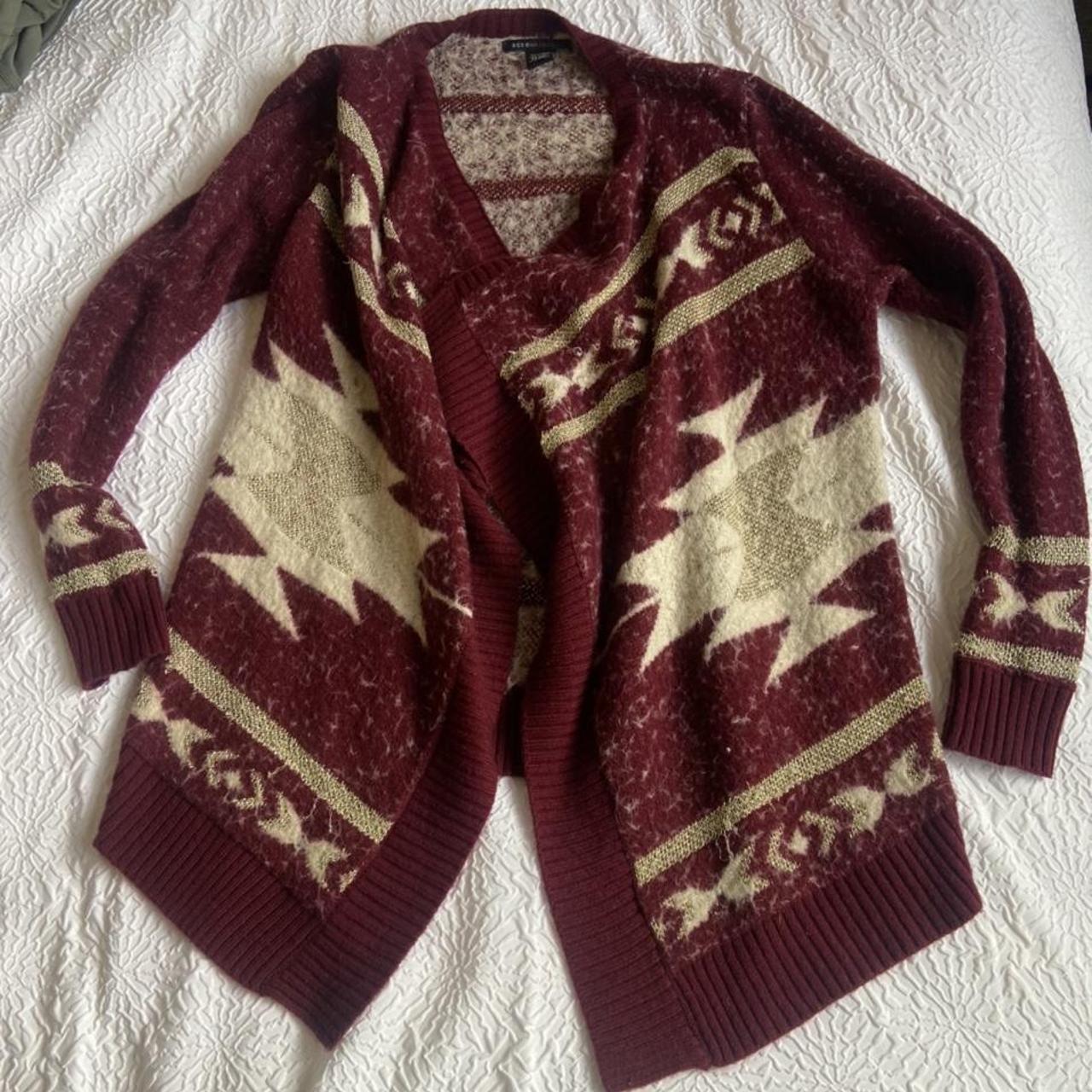 Aztec print long cardigan - Depop