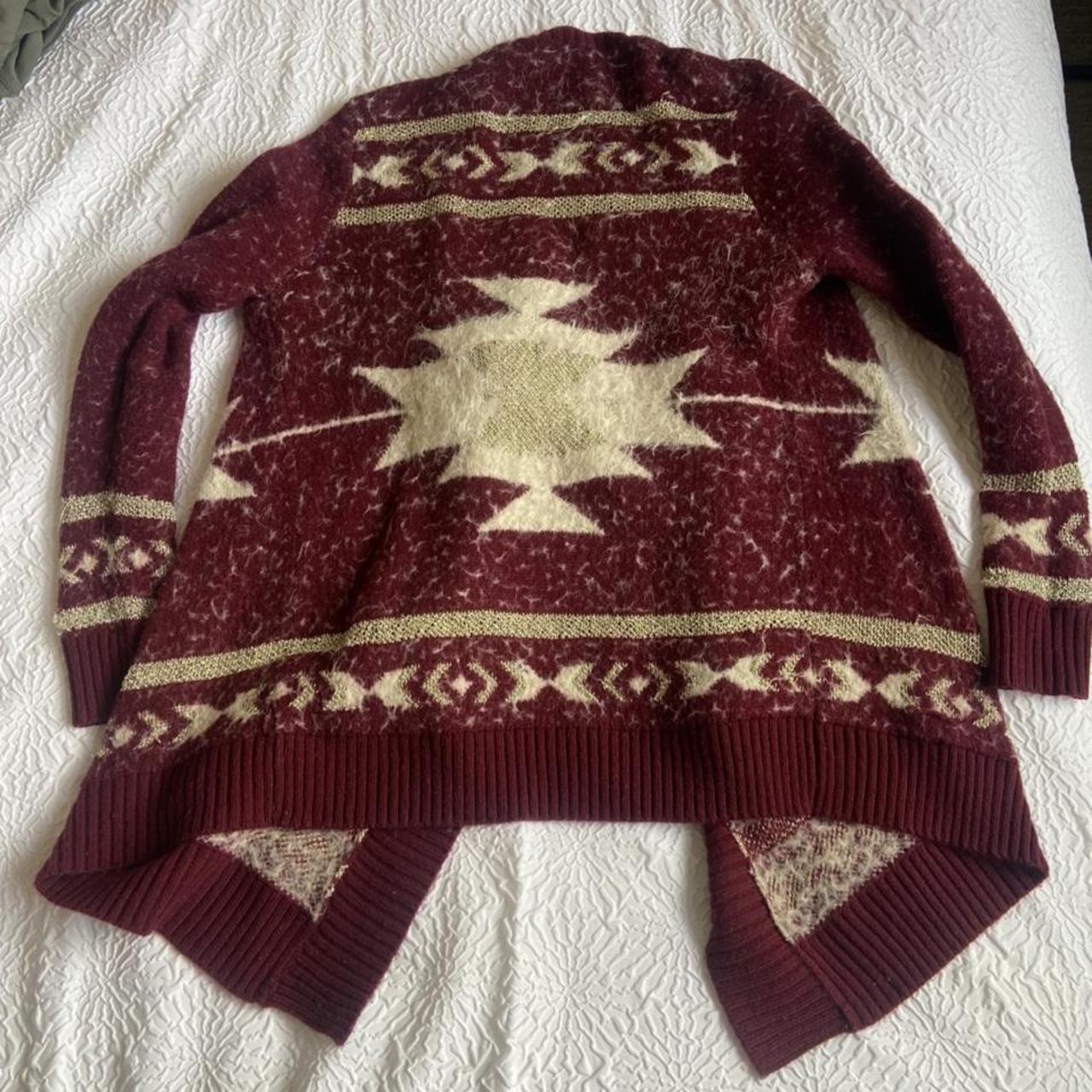 Aztec print long cardigan - Depop