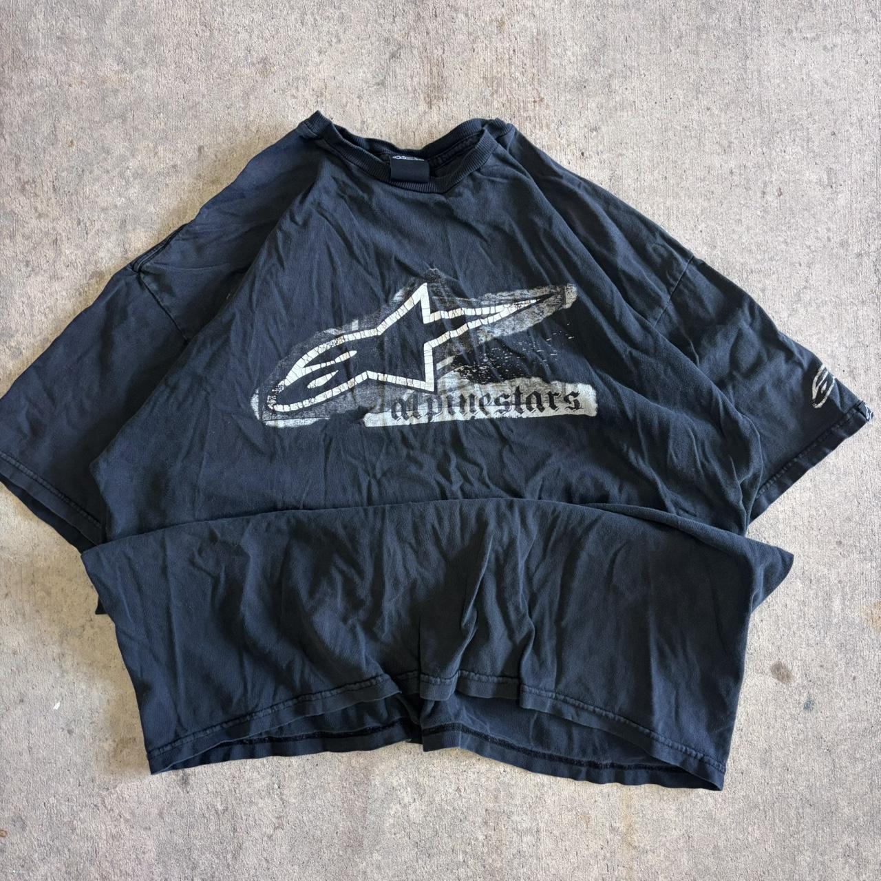 Vintage 00s y2k grunge alpine stars black graphic... | Depop