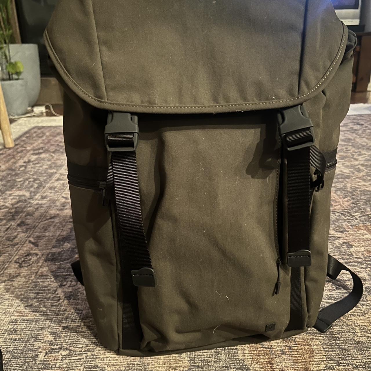 Lululemon backpack in olive color with numerous... - Depop