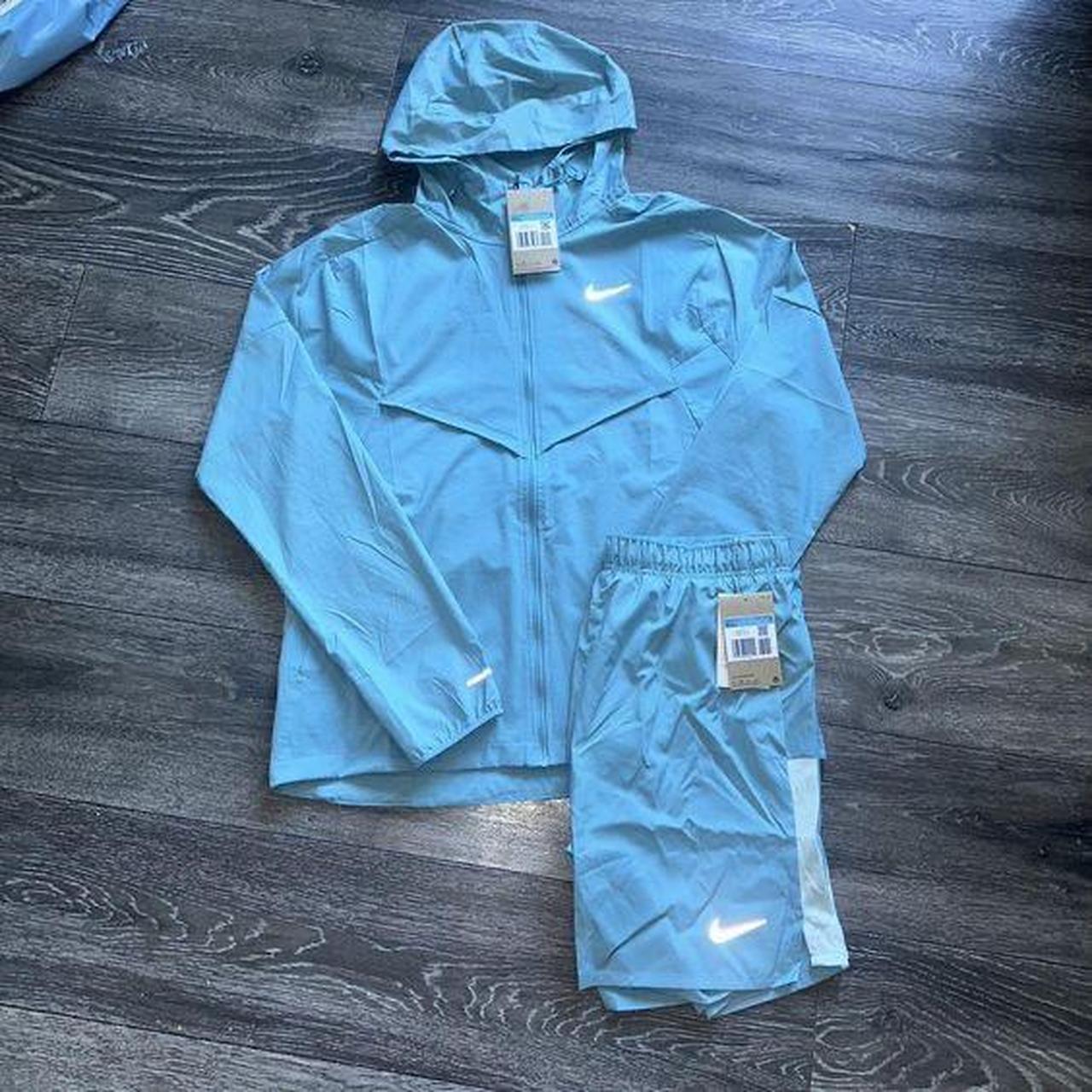 Nike Windrunner blue hoodie and shorts set #running... | Depop