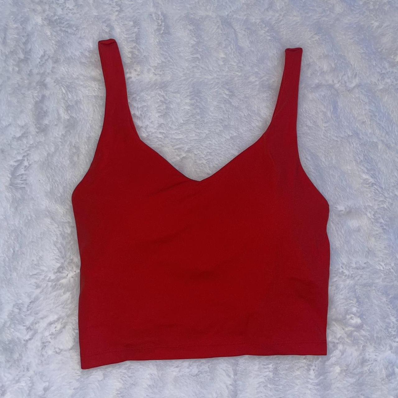 aerie red align top brand new, without... - Depop