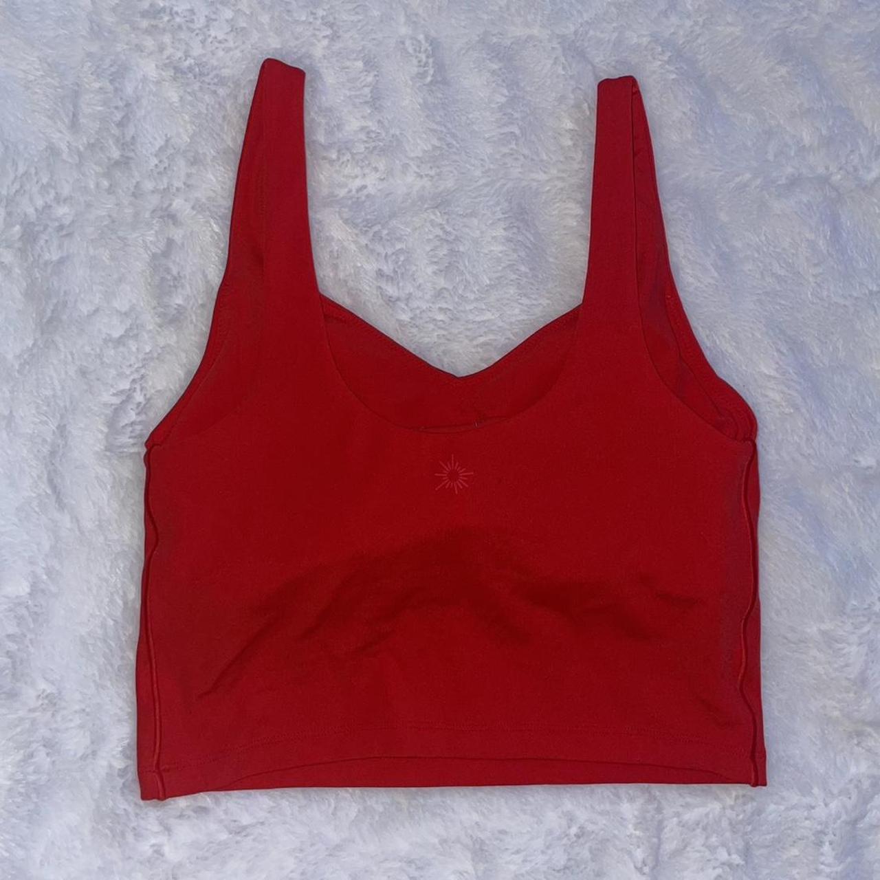 aerie red align top brand new, without... - Depop