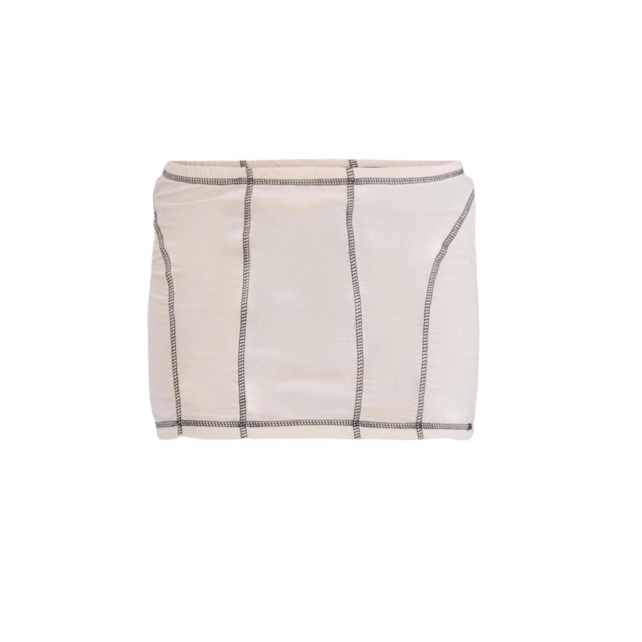 Stone Contrast Stitch Extreme Low Rise Micro Mini... - Depop