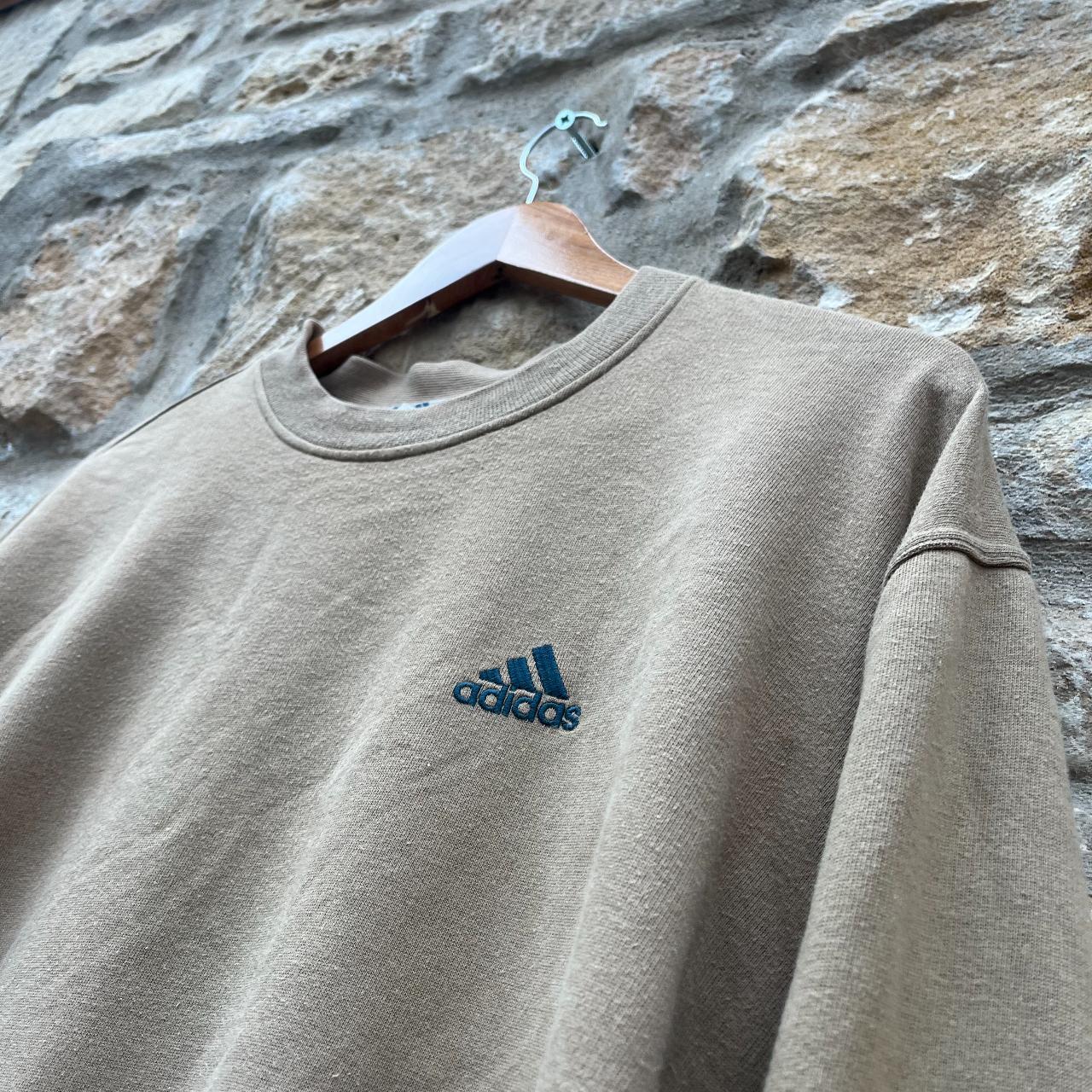 Vintage Adidas Brown Embroidered Sweatshirt... - Depop