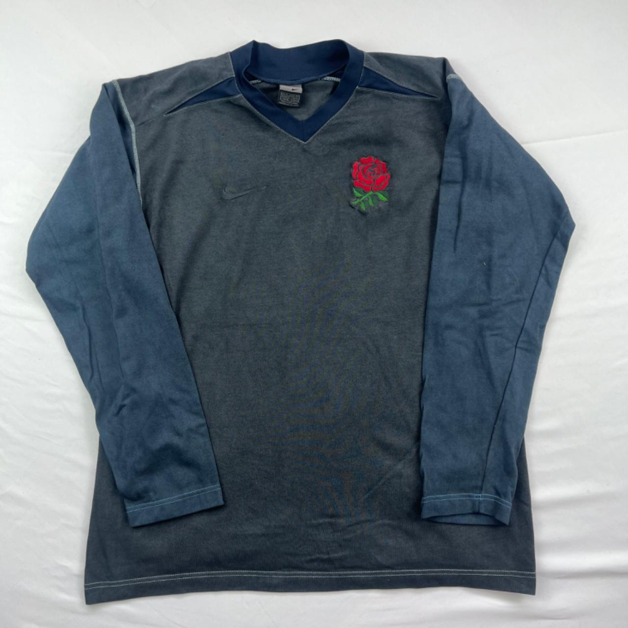 Vintage 00s Nike England Rugby V Neck Sweatshirt... - Depop