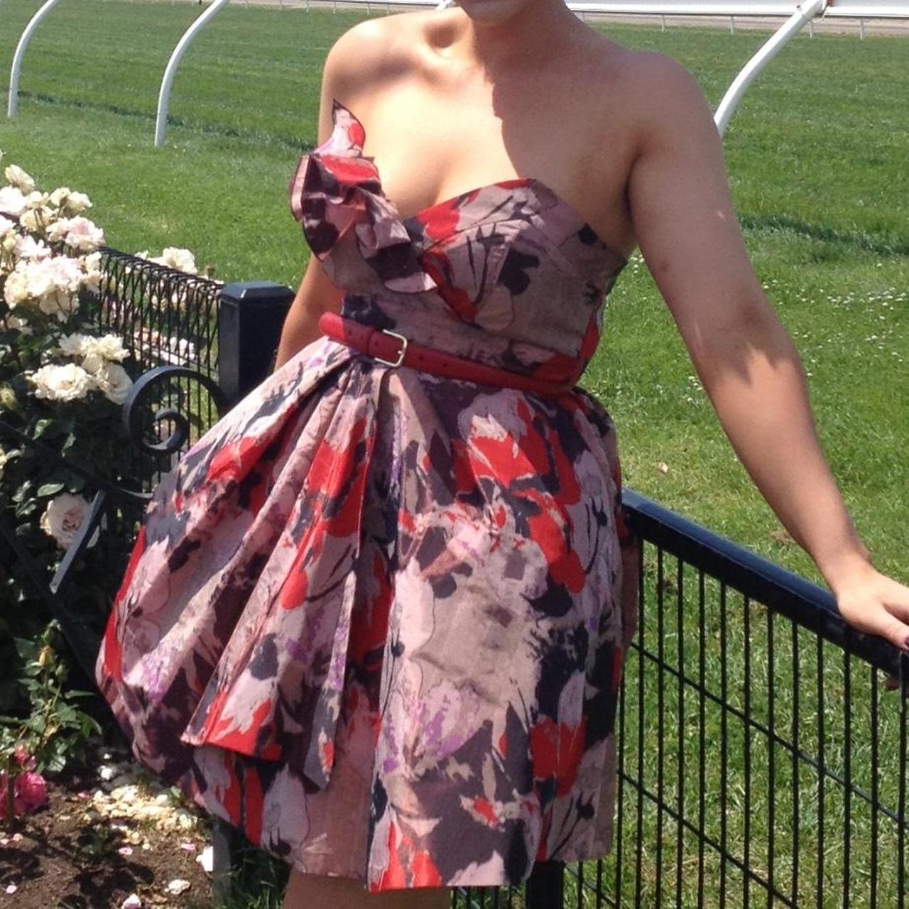 CUE floral print mini dress - size 12 - the ultimate... - Depop