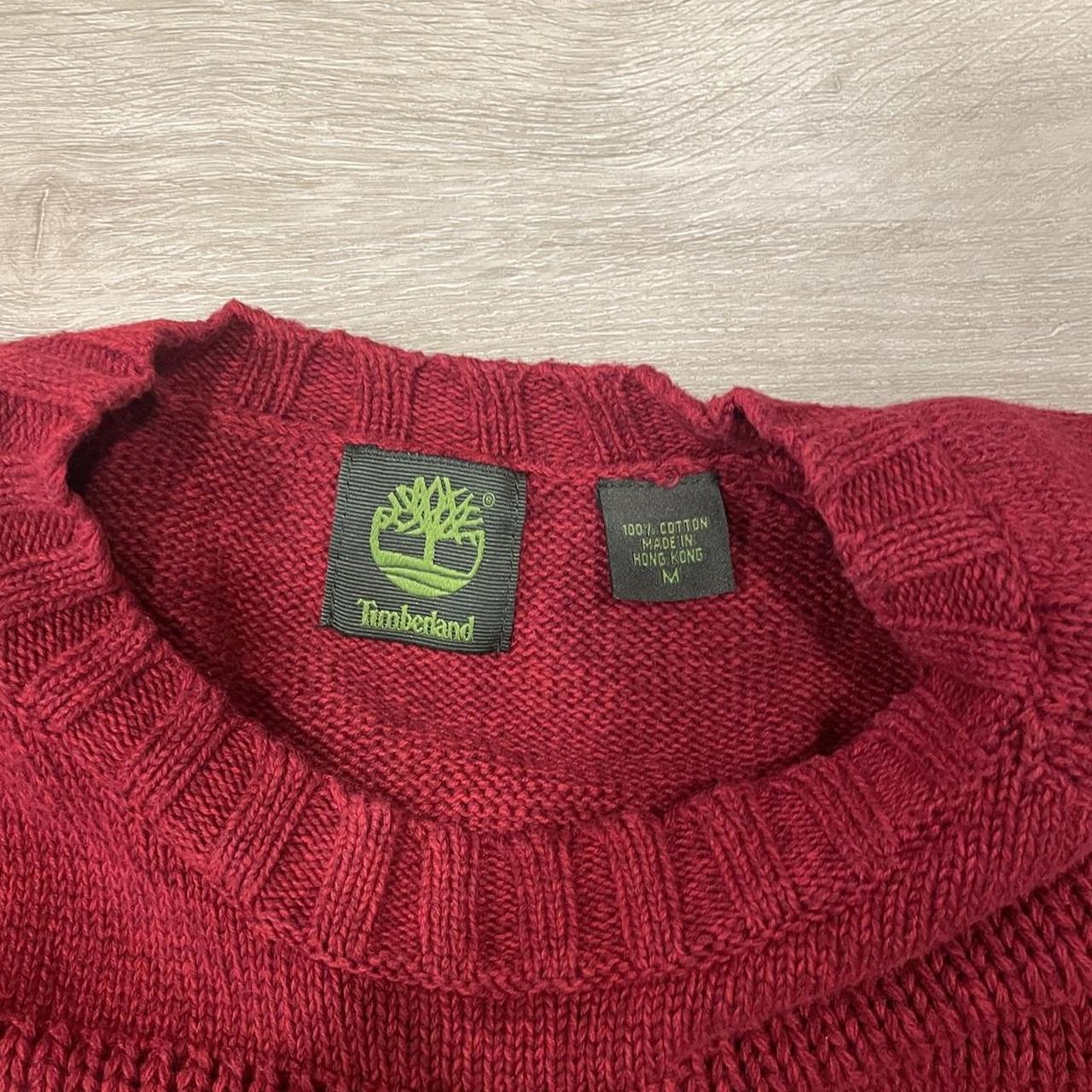 Timberland knit sweater - red - size medium... - Depop