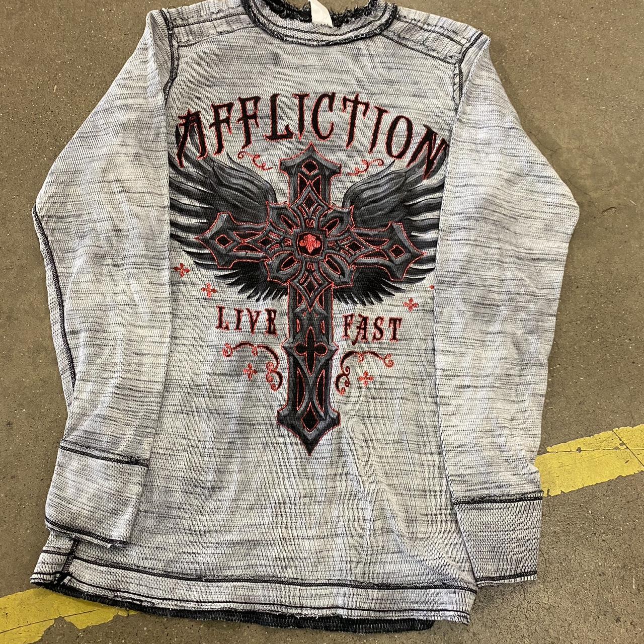 AFFLICTION thermal Y2K thermal Size L - Depop