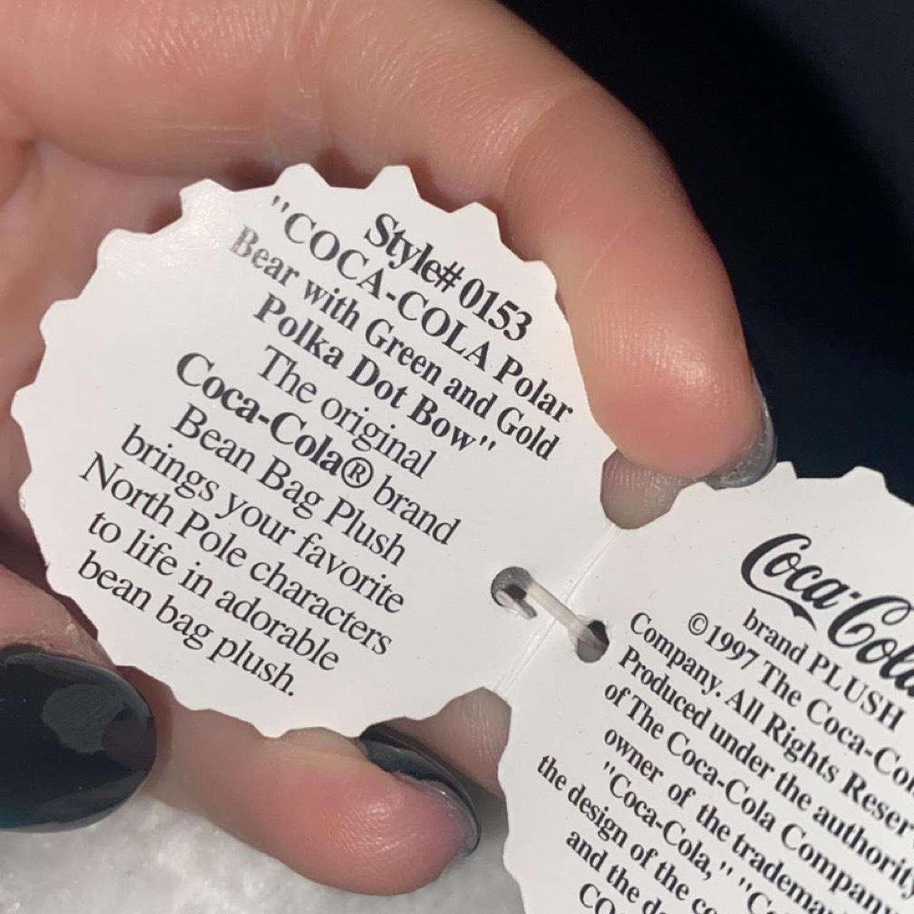 Vintage 1997 Coca Cola White Polar Bear Plush with ... - Depop