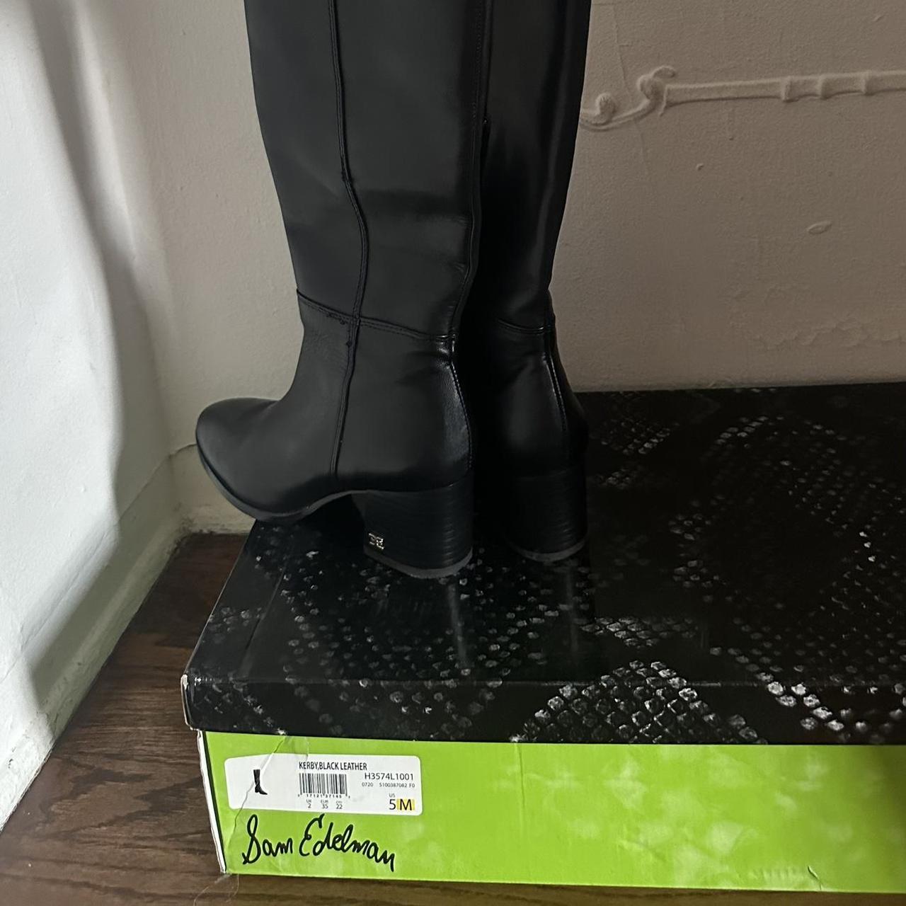 Sam Edelman Kerby tall knee high black ridding boots... - Depop