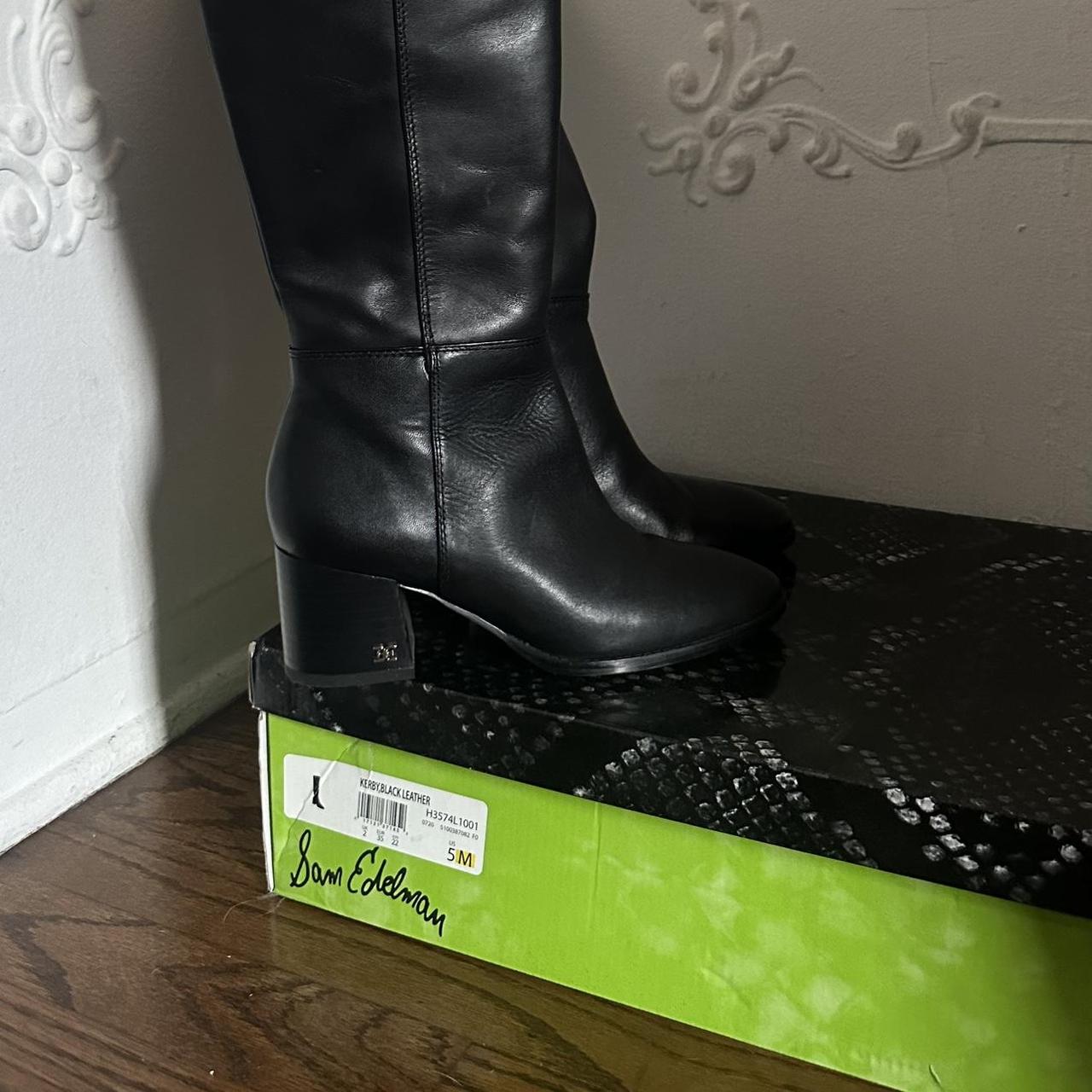 Sam Edelman Kerby tall knee high black ridding boots... - Depop