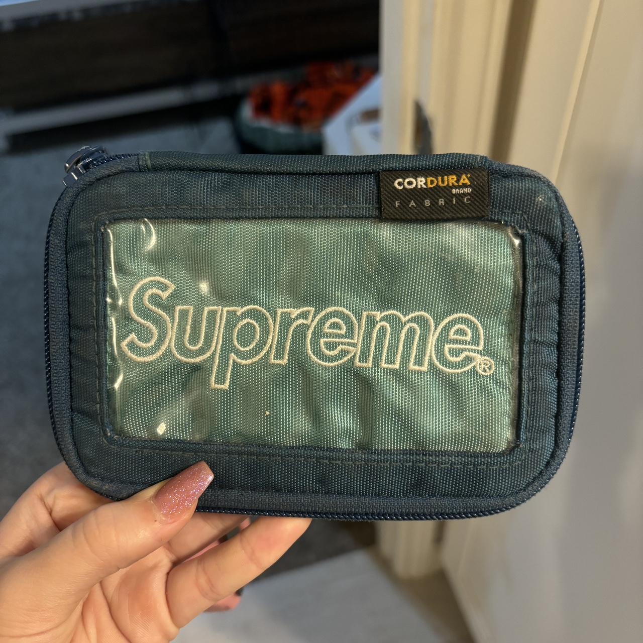 Supreme blue/green wallet/cardholder - Depop