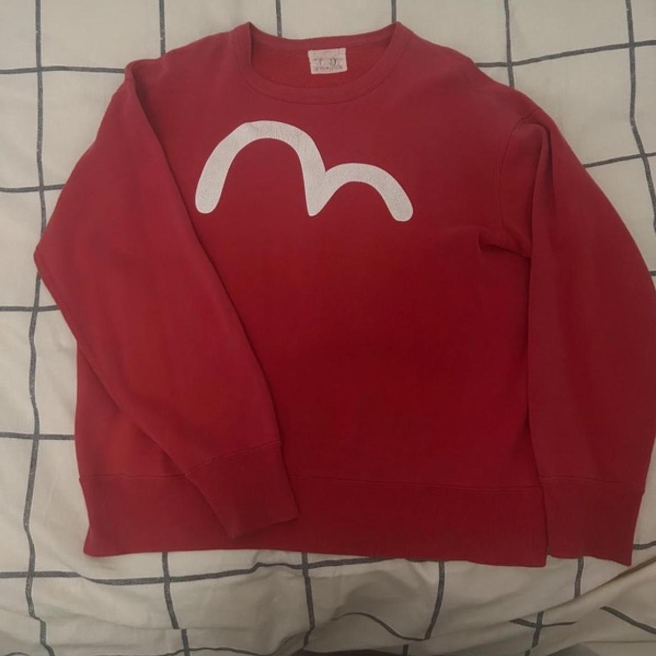 Red Evisu jumper Size M - Depop