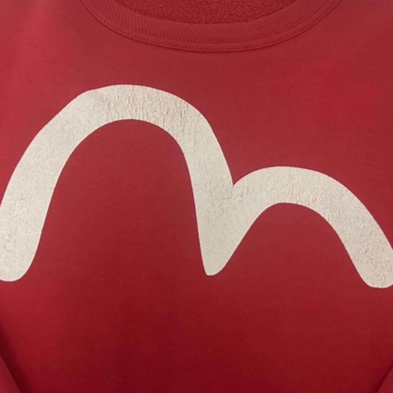 Red Evisu jumper Size M - Depop