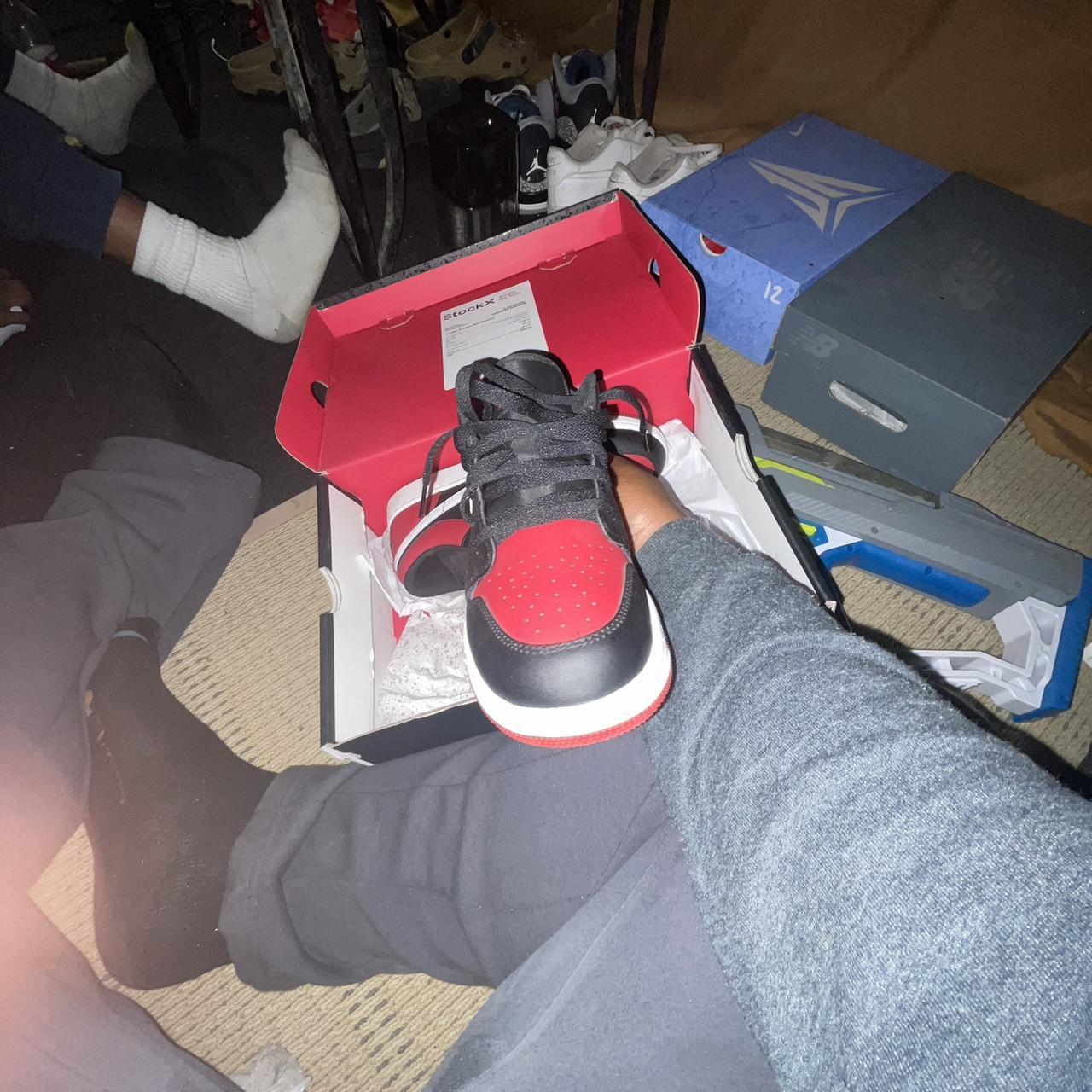 Jordan 1 low worn beaters 7y - Depop