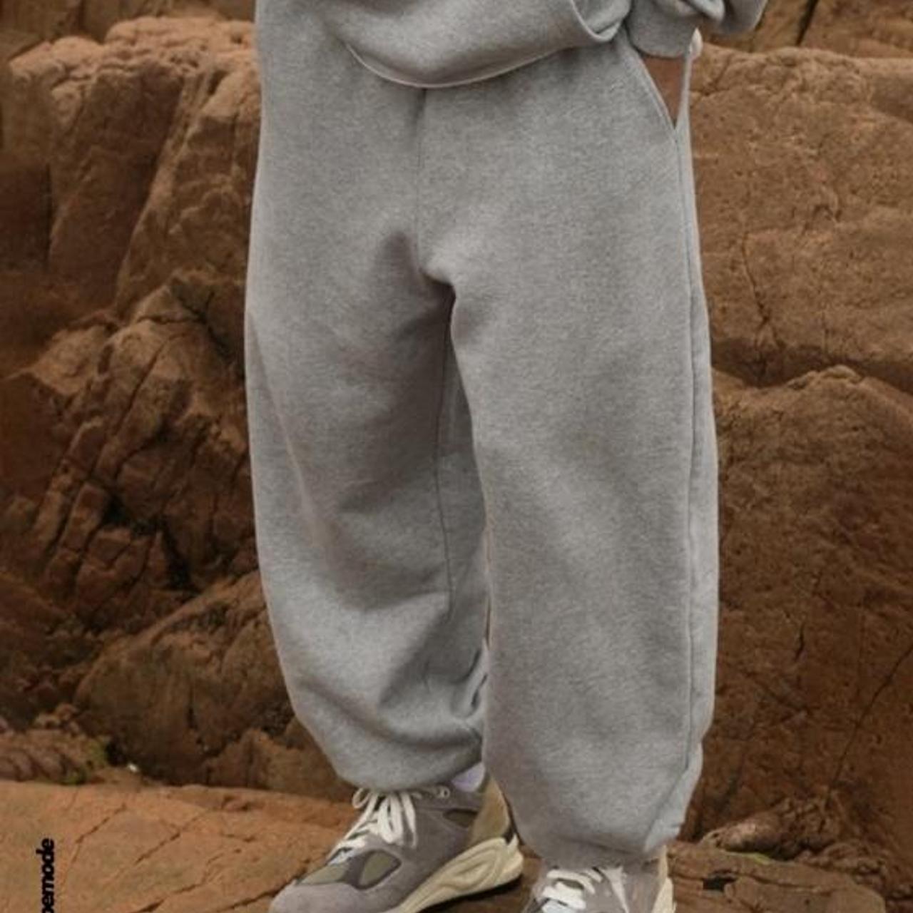 Baggy Grey Blank Bottoms - Depop