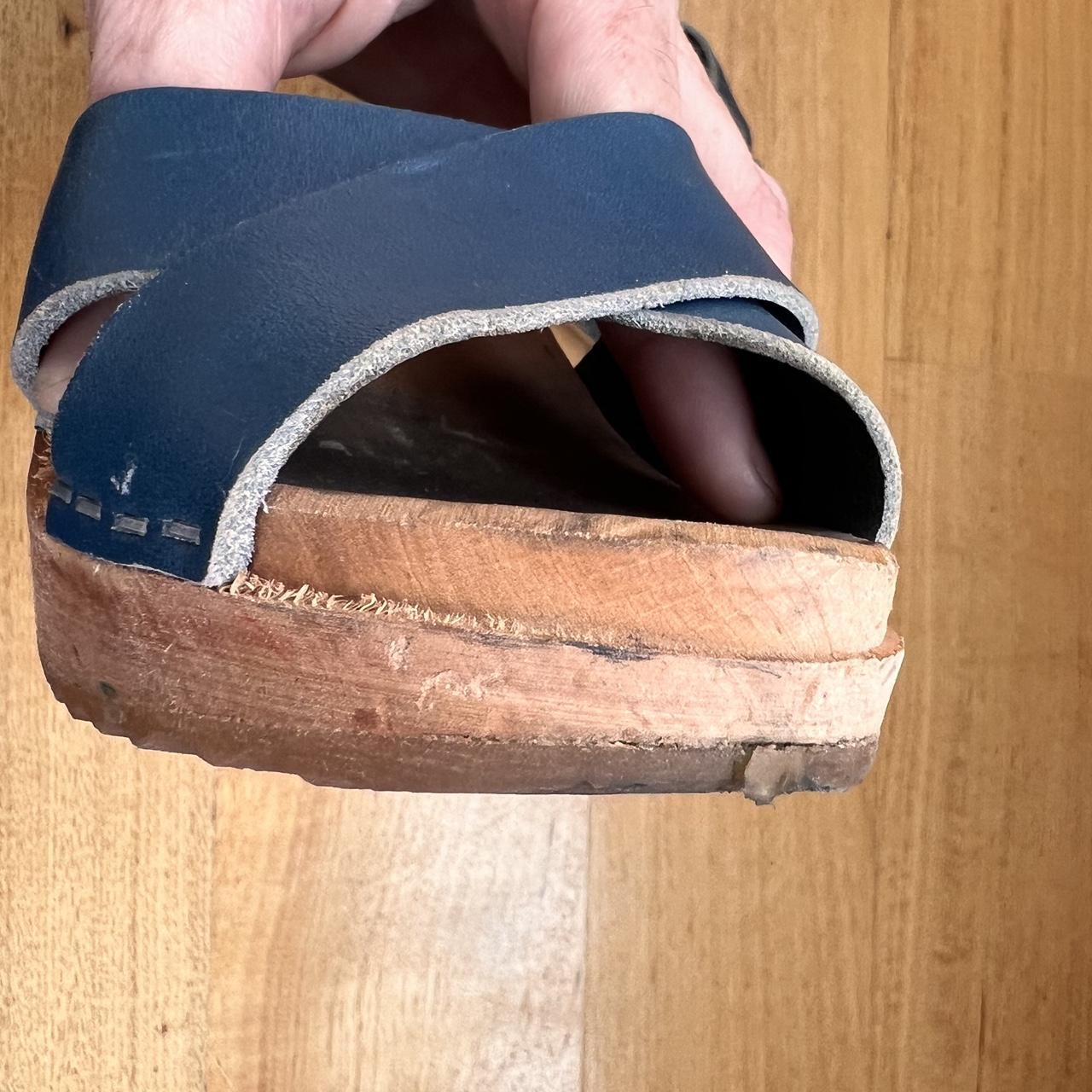 Gorgeous blue leather Funkis clogs. Size AU 35, this... - Depop