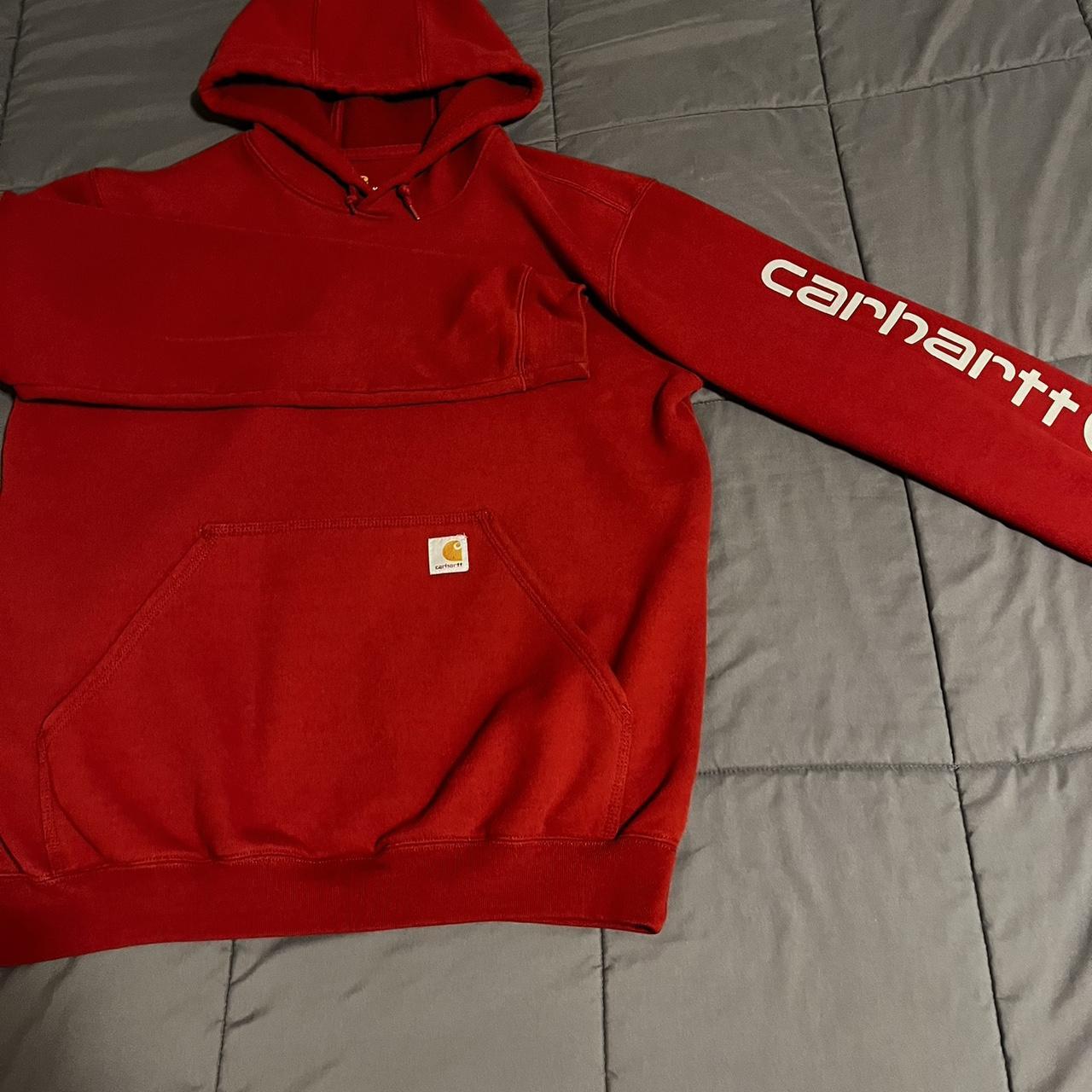 Red Carhartt sweatshirt - Depop
