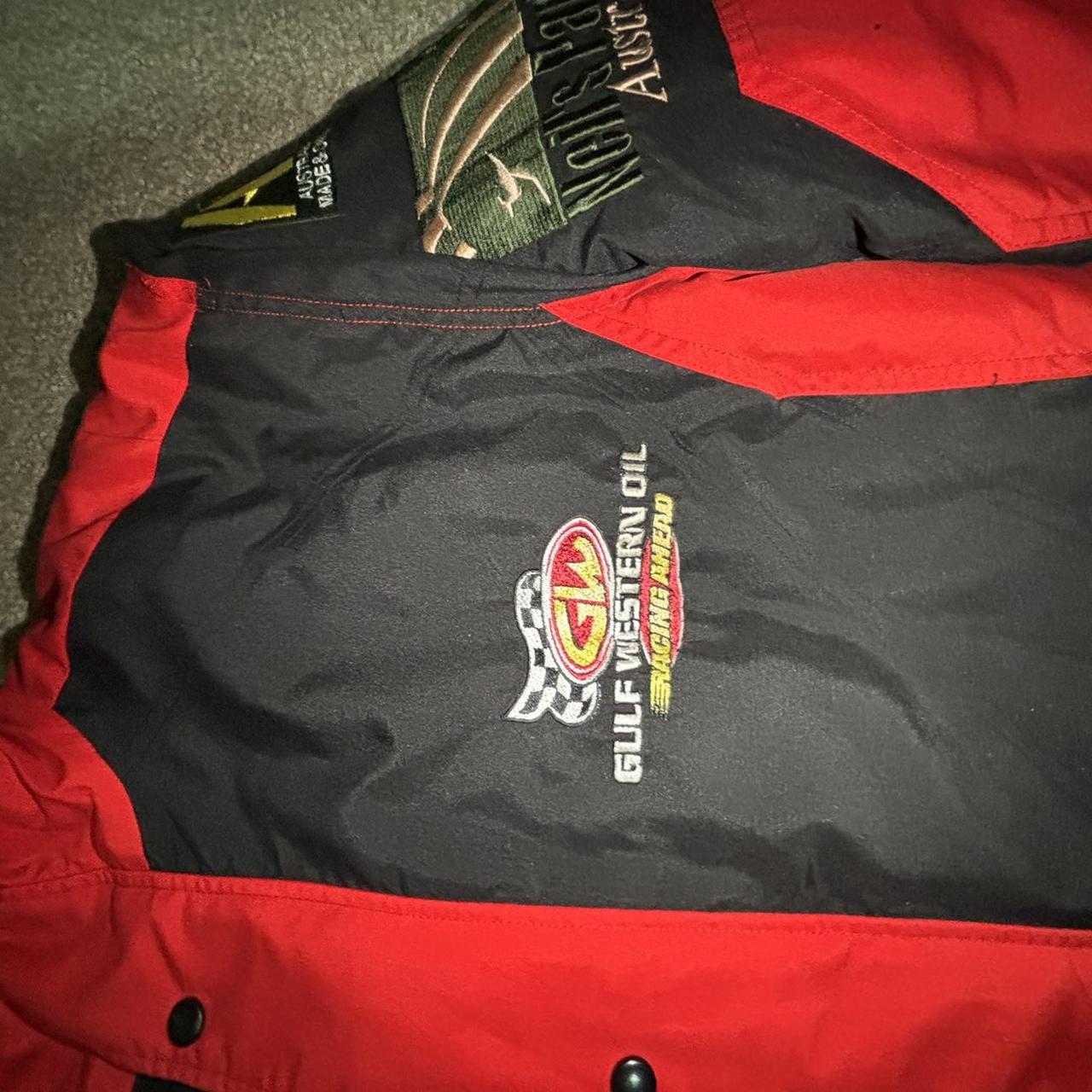 Vintage race jacket. Red and black. Size XL - Depop