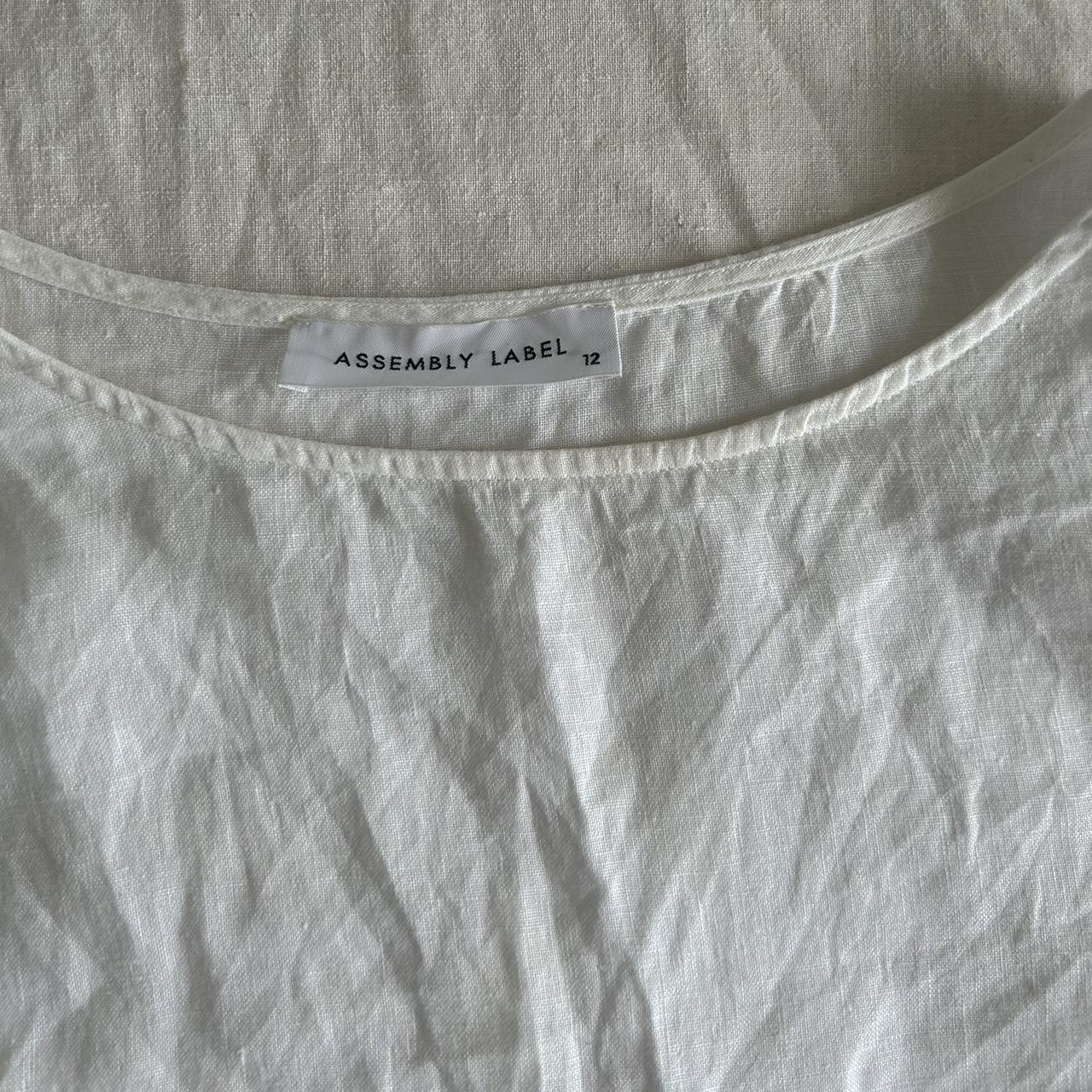 Assembly Label Linen dress White Size 12 Slight... - Depop
