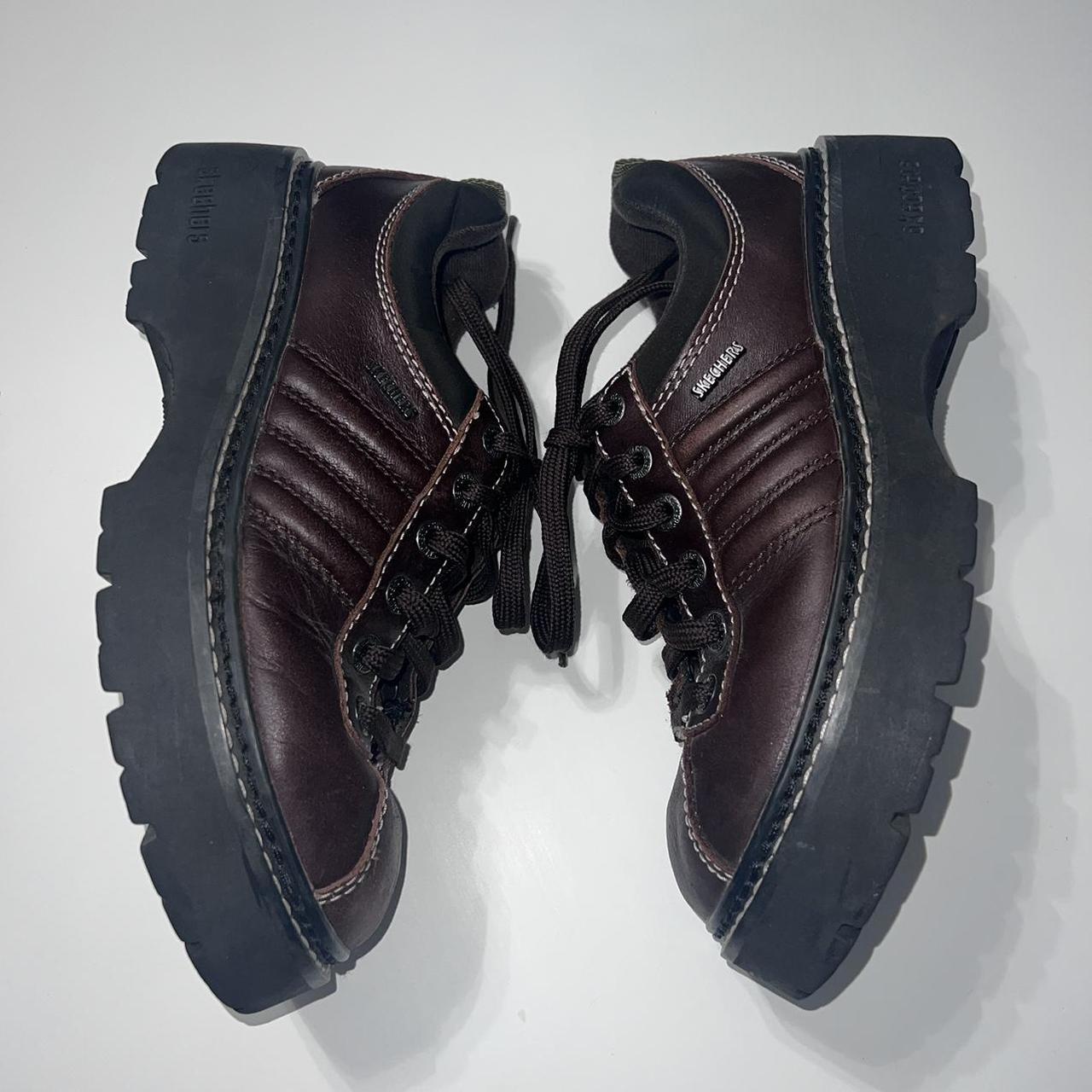 Skechers Vintage Chunky 90s Y2K Brown Leather Oxford... - Depop
