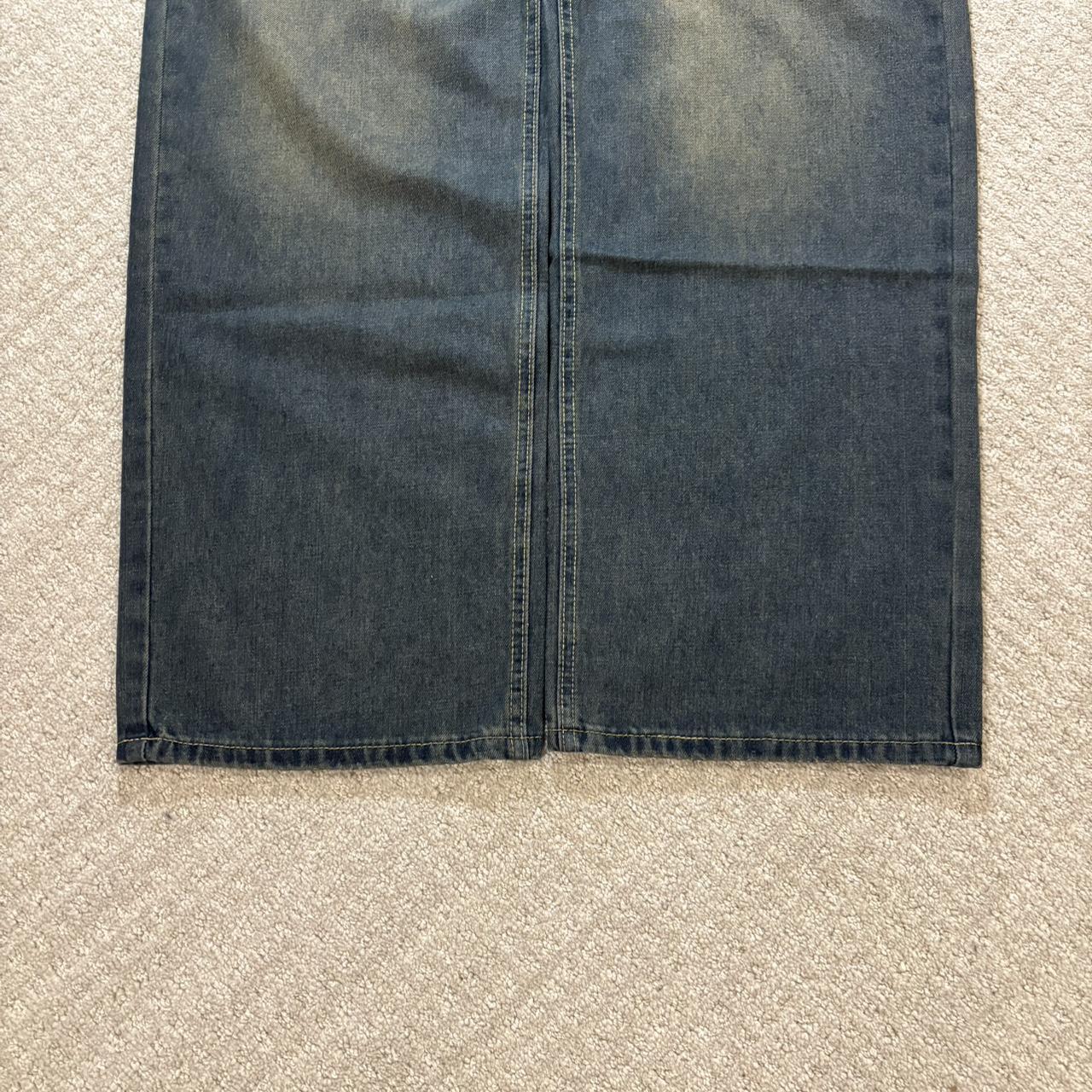 Baggy Dark Blue Mud Wash Jeans - 35x30 - 10-11” leg... - Depop