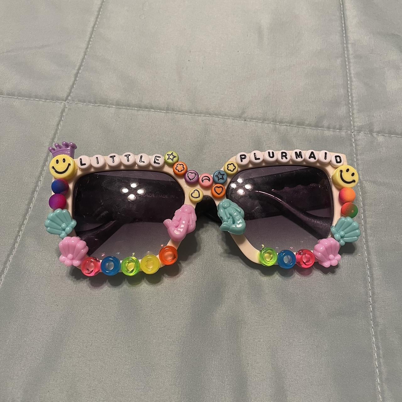 Kandi Sunglasses - cute Kandi beads - sturdy plastic... - Depop