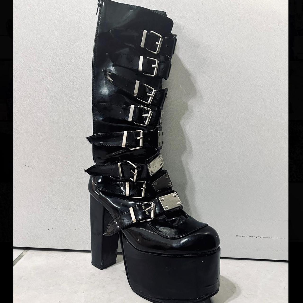 Demonia buckle boots size 8 - Depop
