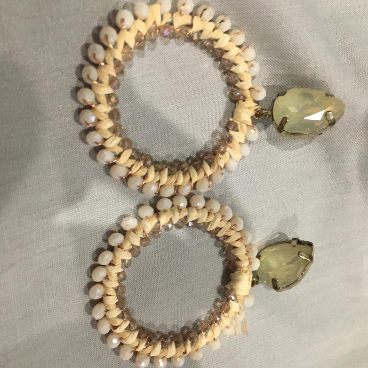 cream earrings - Depop