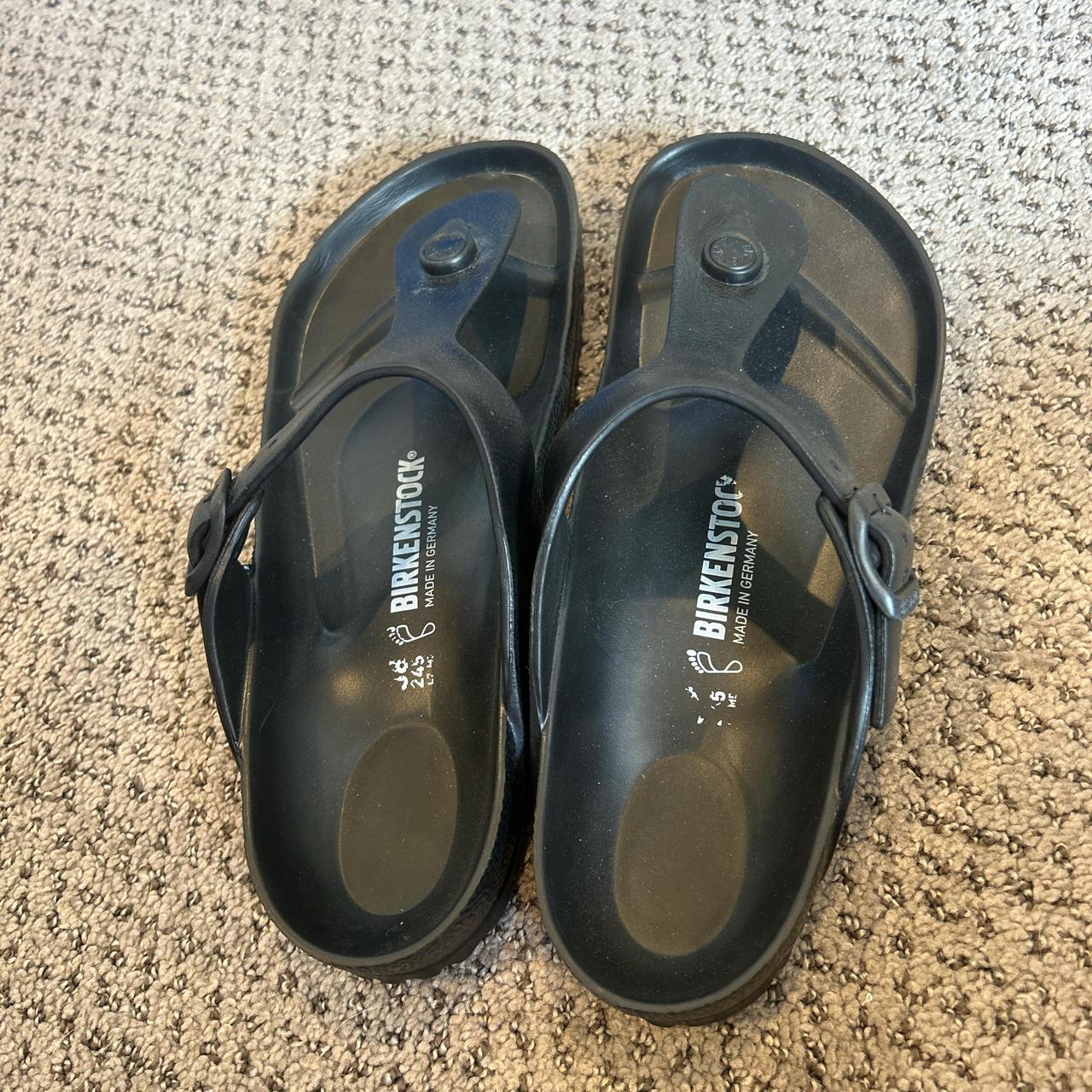 Rubber black birks - Depop